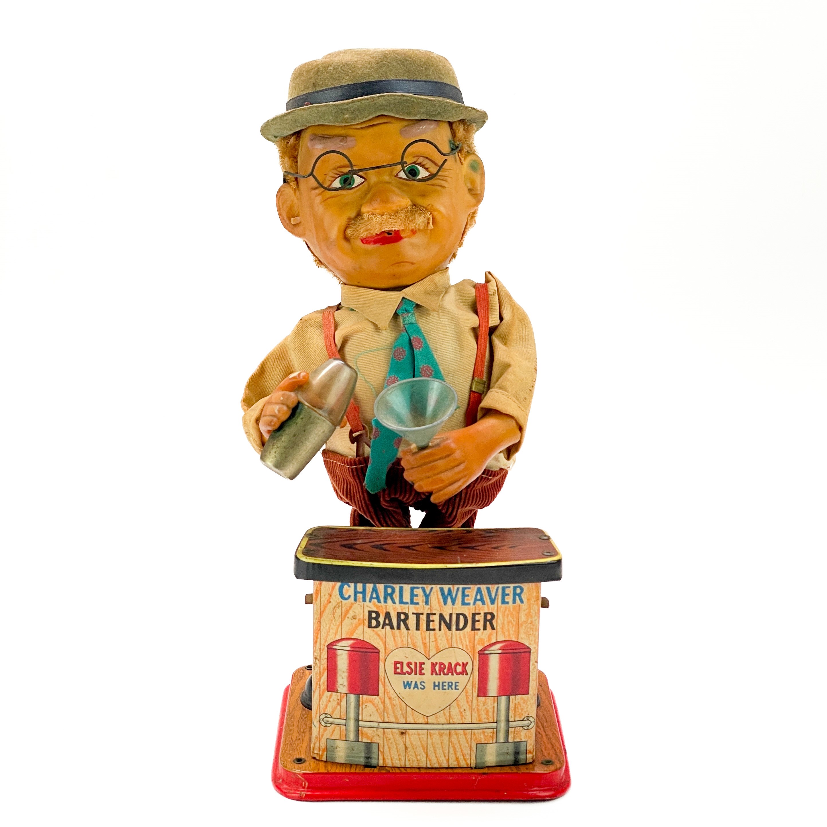 Lot 96 - A Japanese tinplate bartender figure.