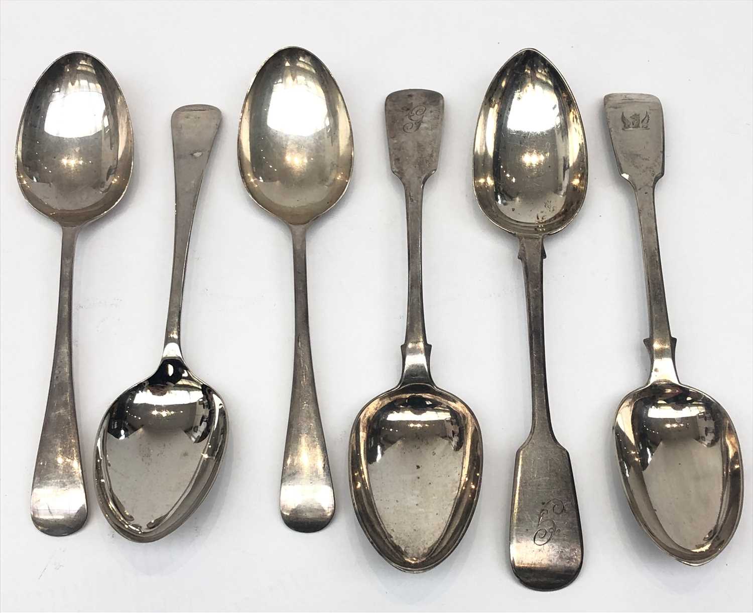 Lot 2109 - Two early Victorian Exeter silver fiddle