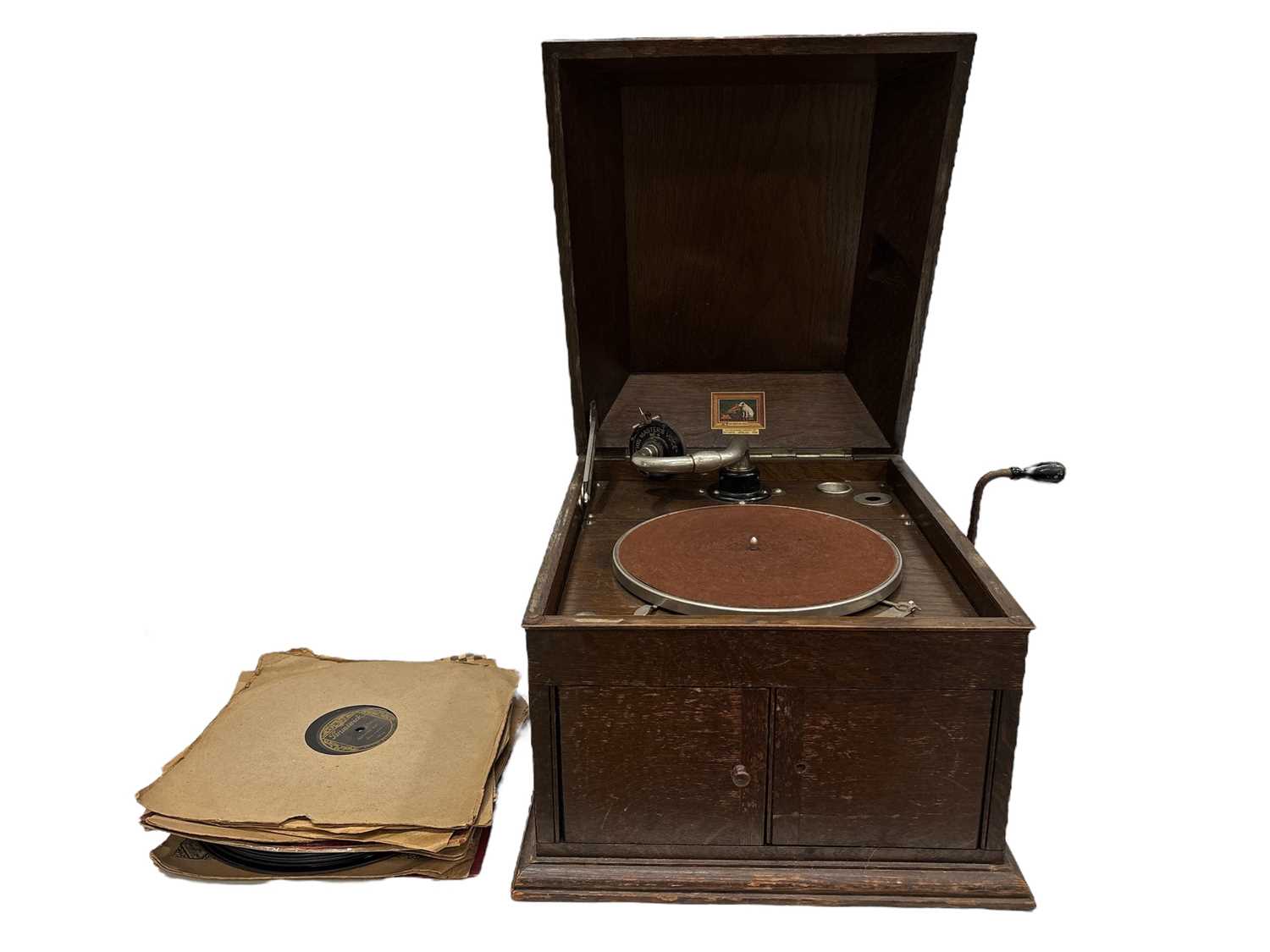 Lot 20 - A His Master's Voice gramophone with a number