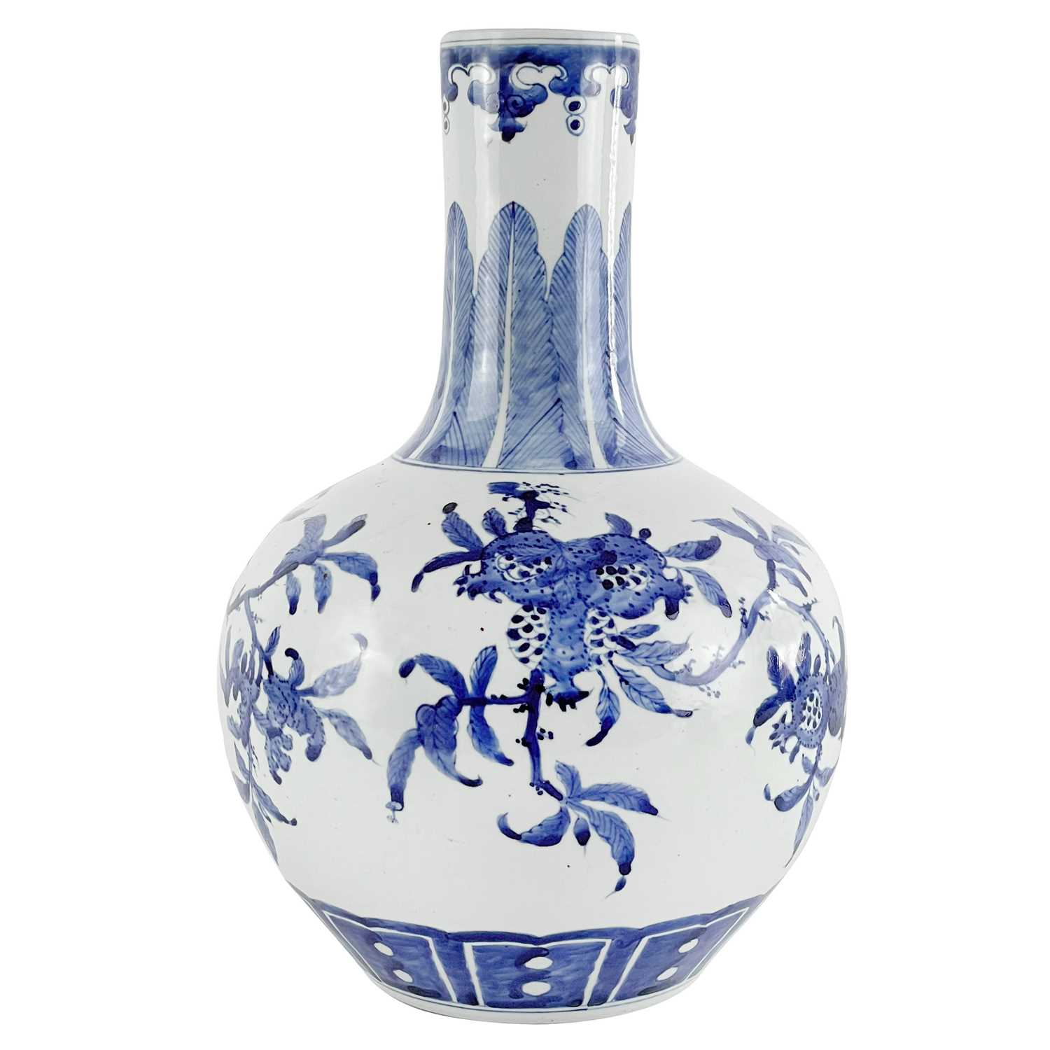 Lot 1209 - A Chinese blue and white porcelain vase,