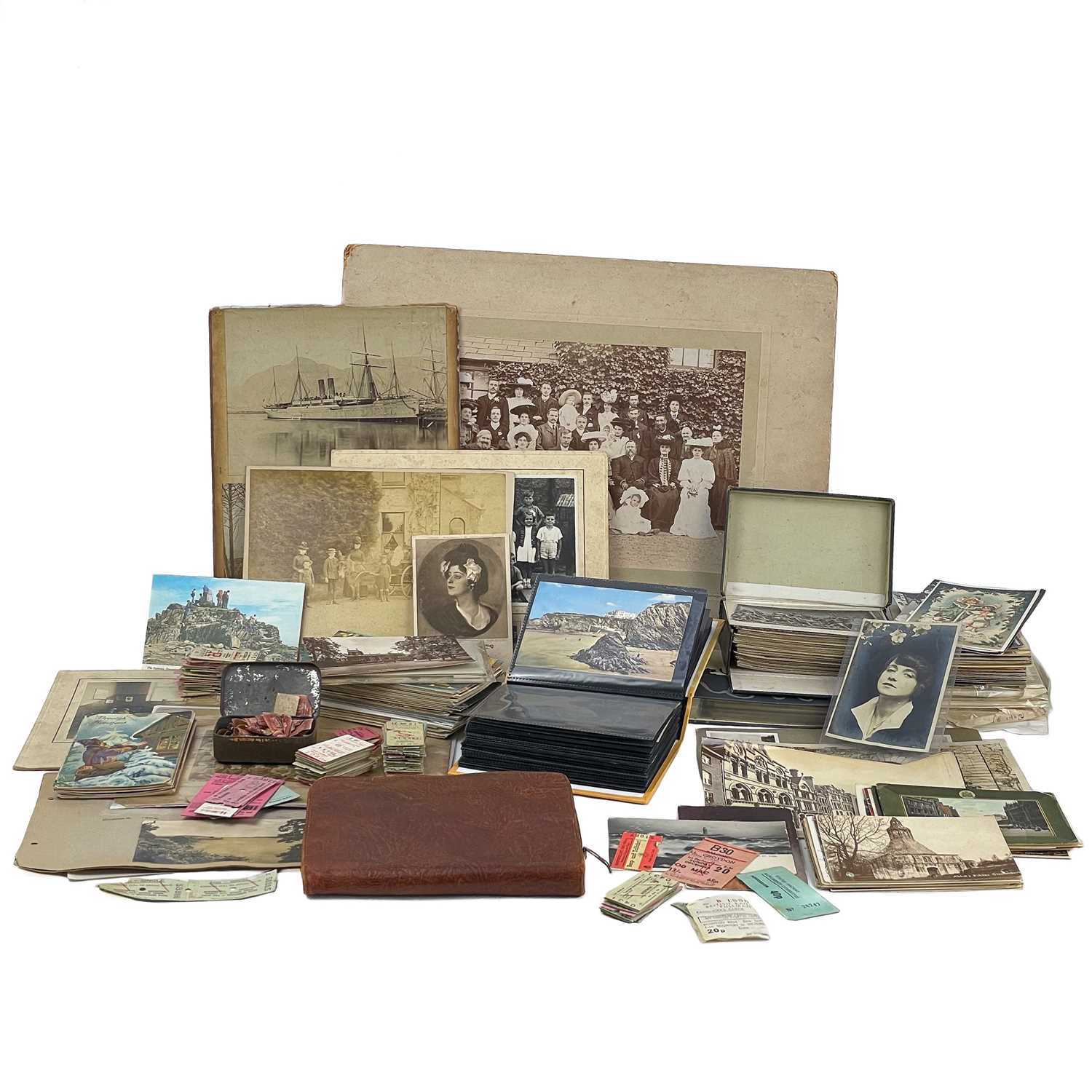 Lot 944 - Mixed lot of photographs, postcards. railway