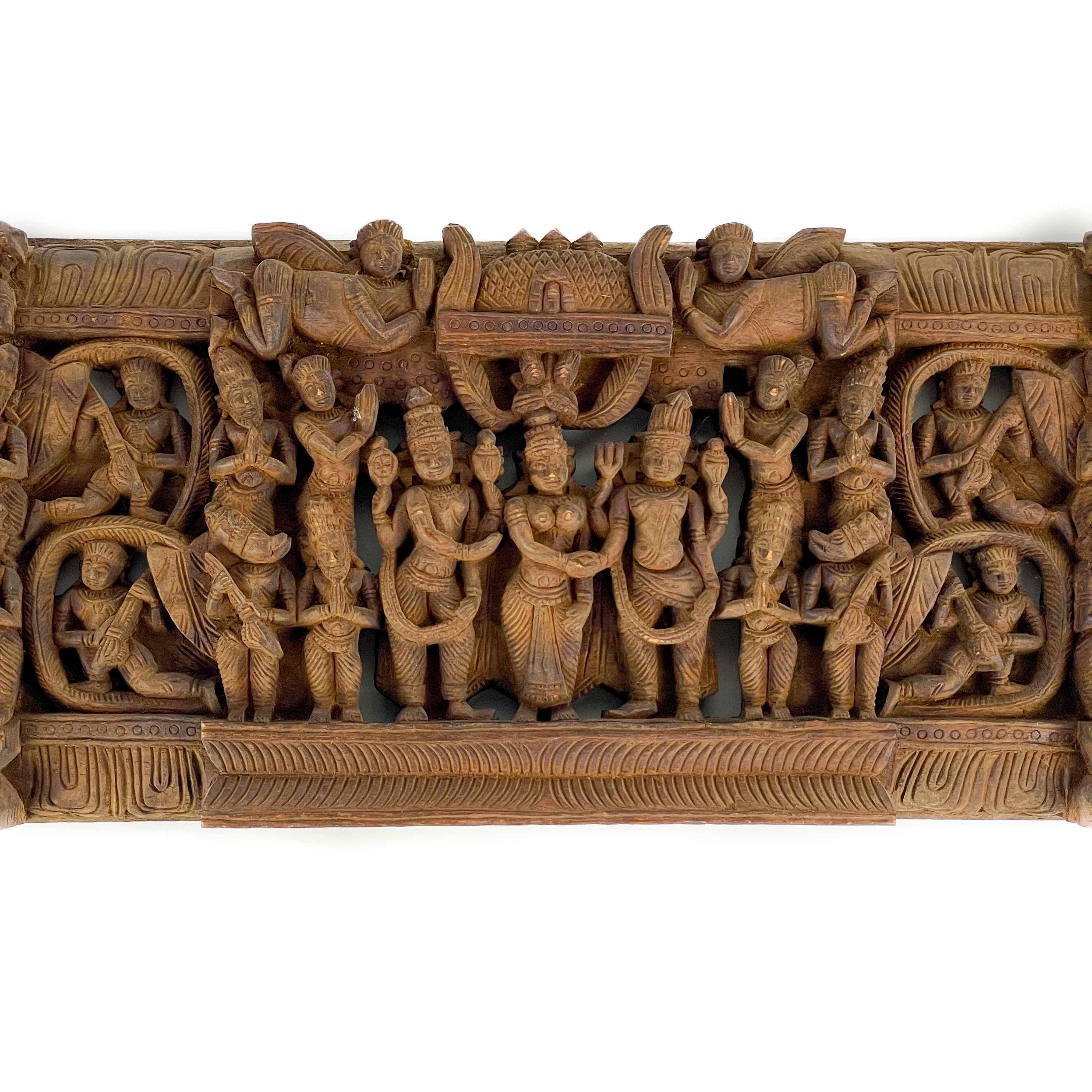 Lot 161 - An Indian carved wood panel, 19th century.