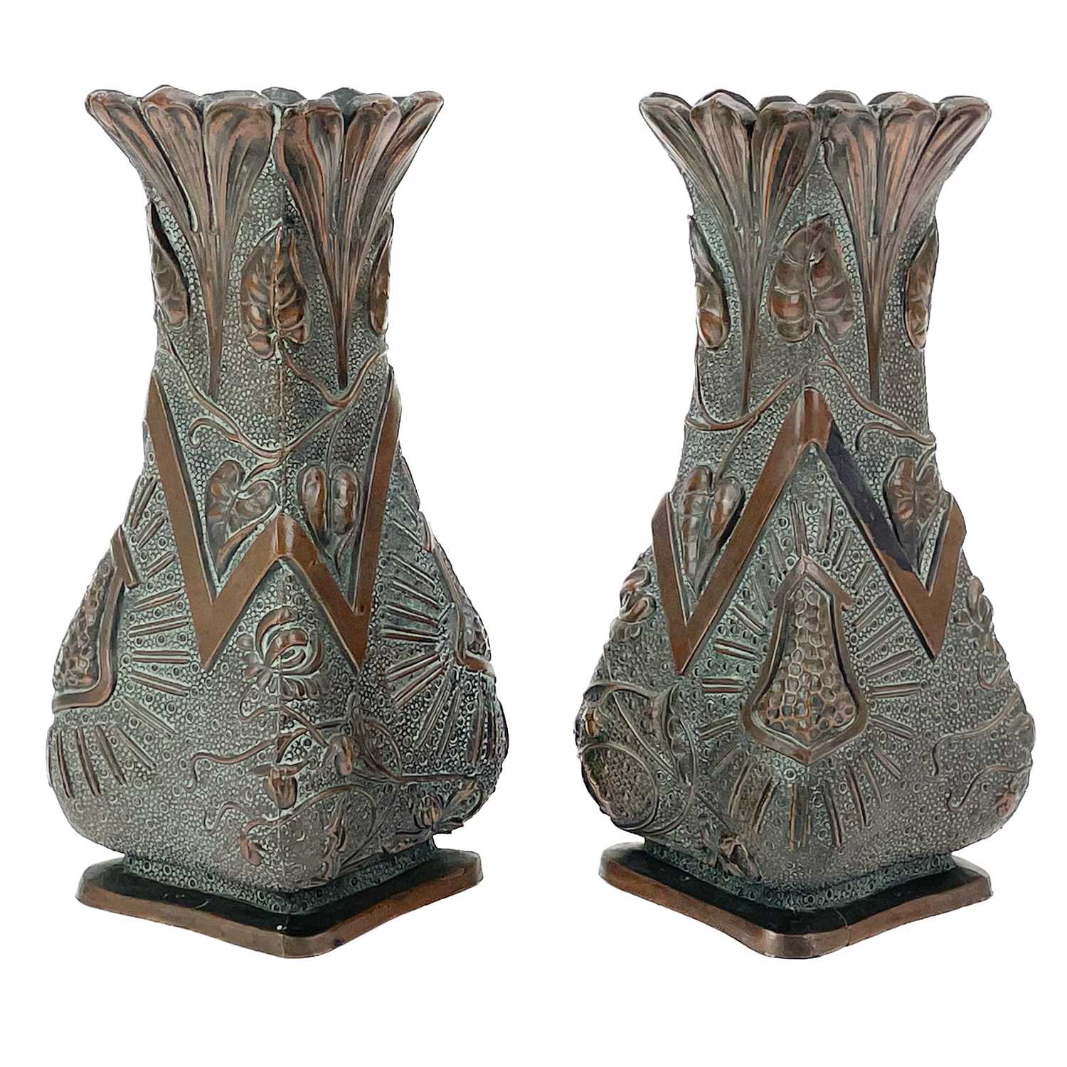 Lot 246 - A pair of Japanese antimony Art Nouveau
