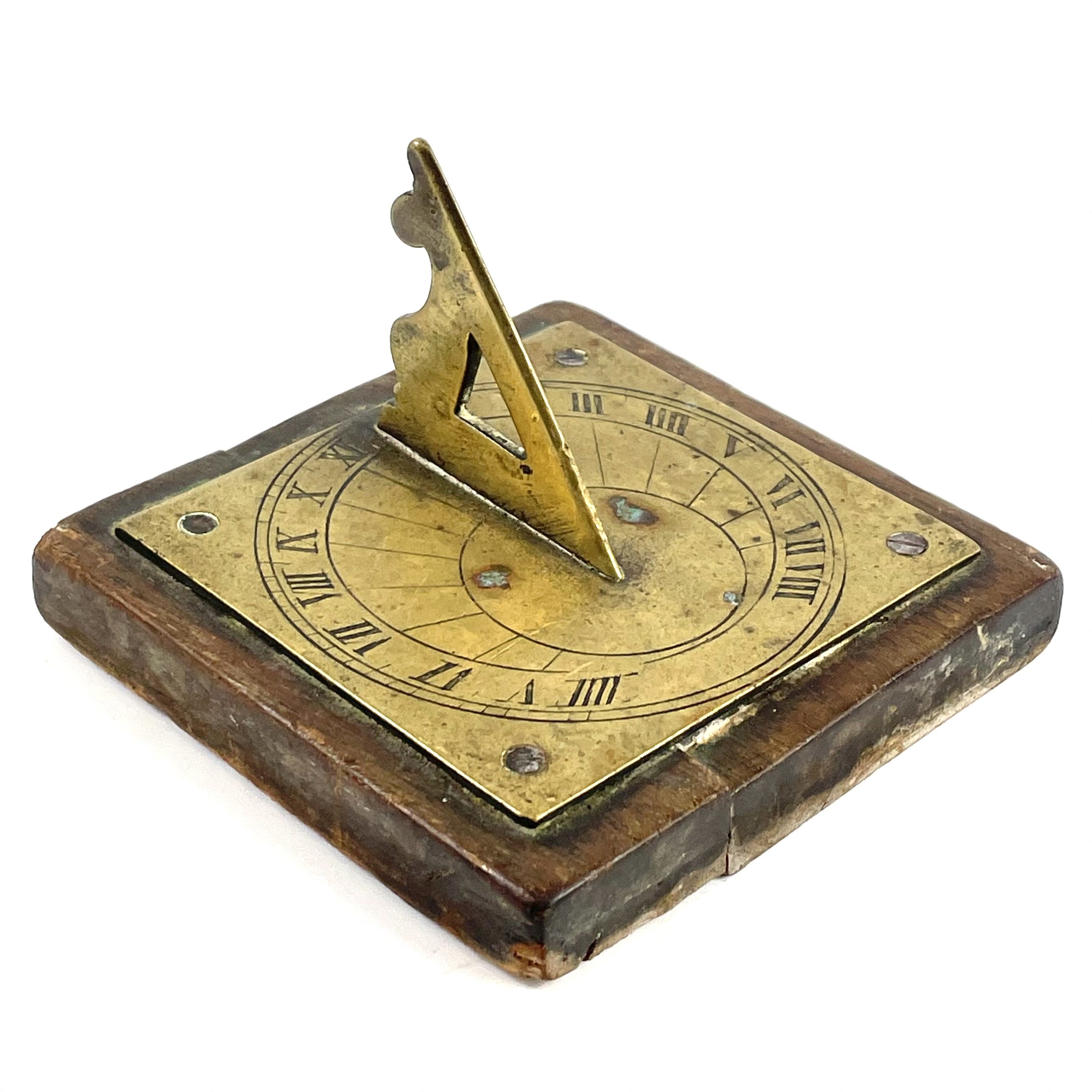 Lot 39 - A miniature brass sundial.