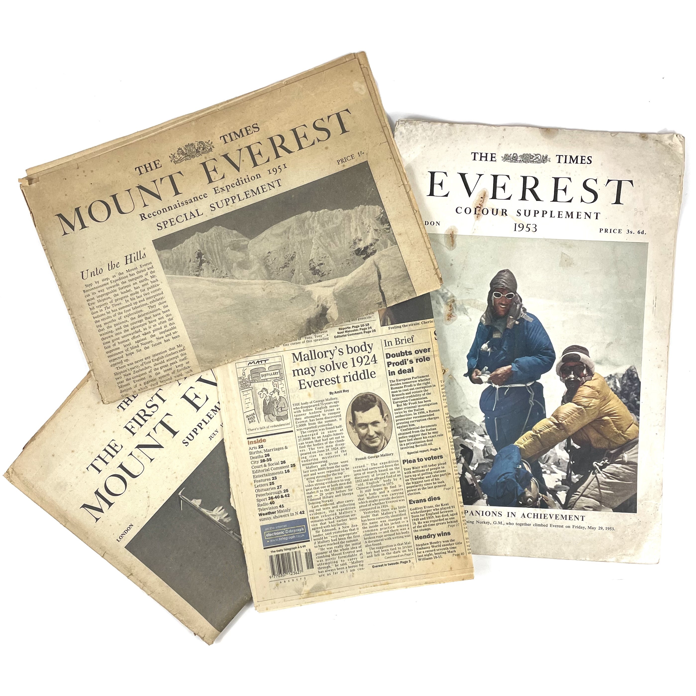 Lot 947 - 1953 Conquering of Mount Everest paper
