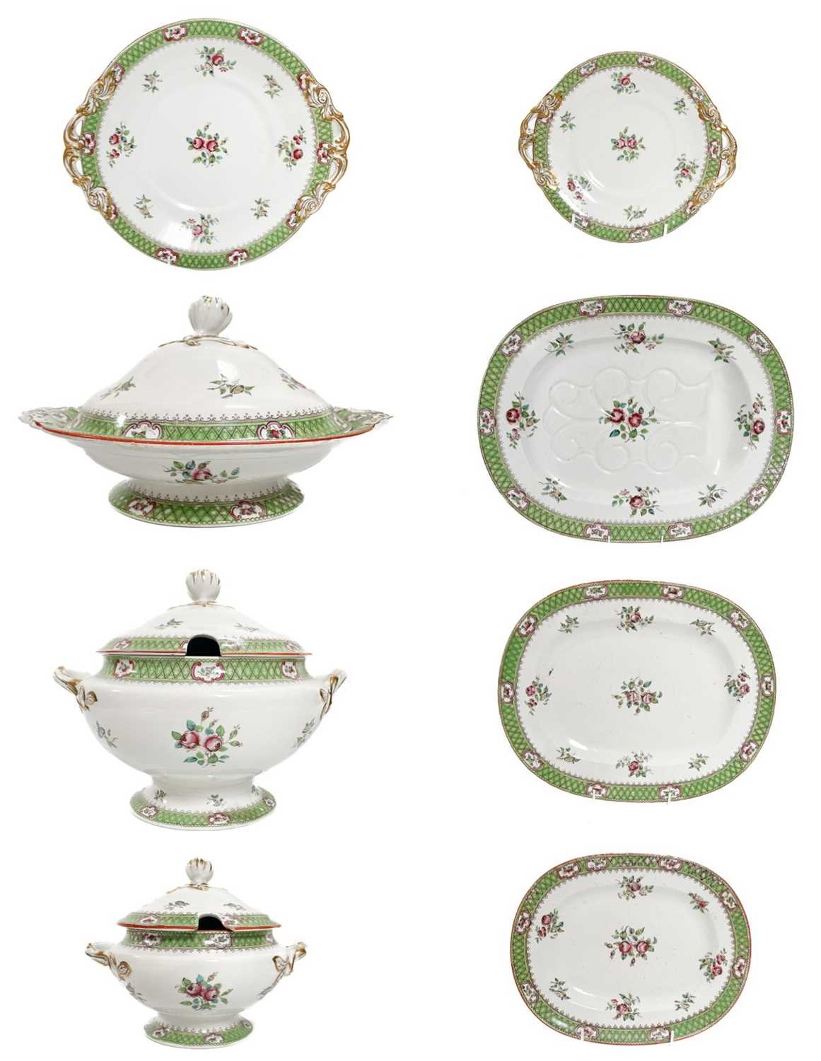 Lot 475 - A collection of diamond rose pattern Minton