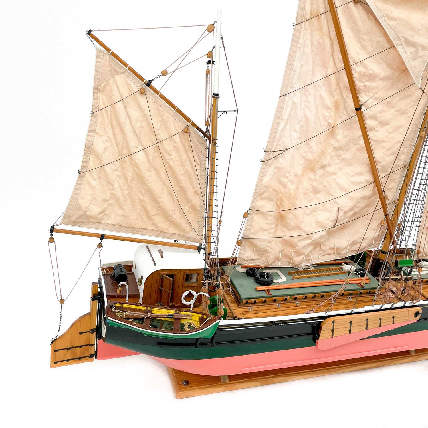 Lot 55 - A large scratch built model of a Thames barge