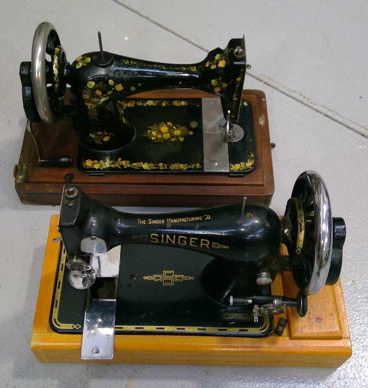 Lot 292 - Two Singer sewing machines.