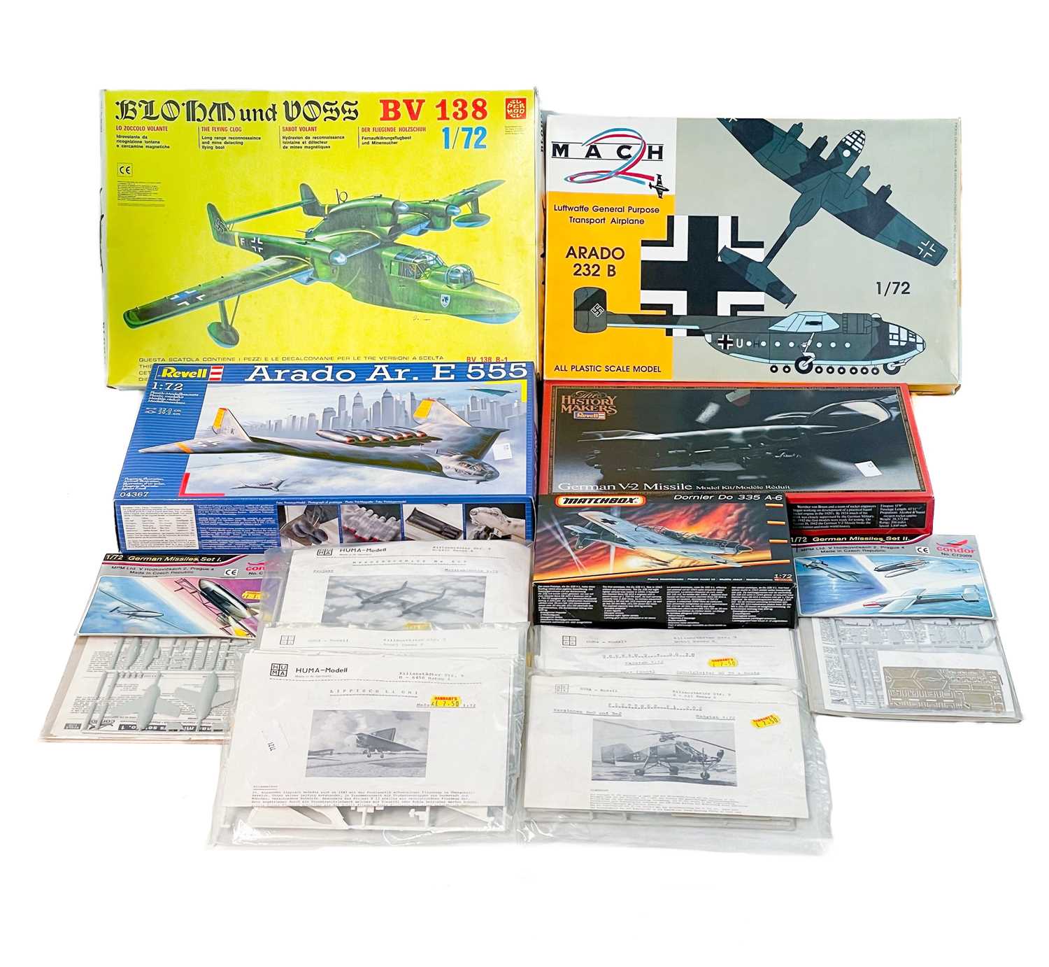 Lot 799 - Un-made model kits 1:72 x 12 all WWII German