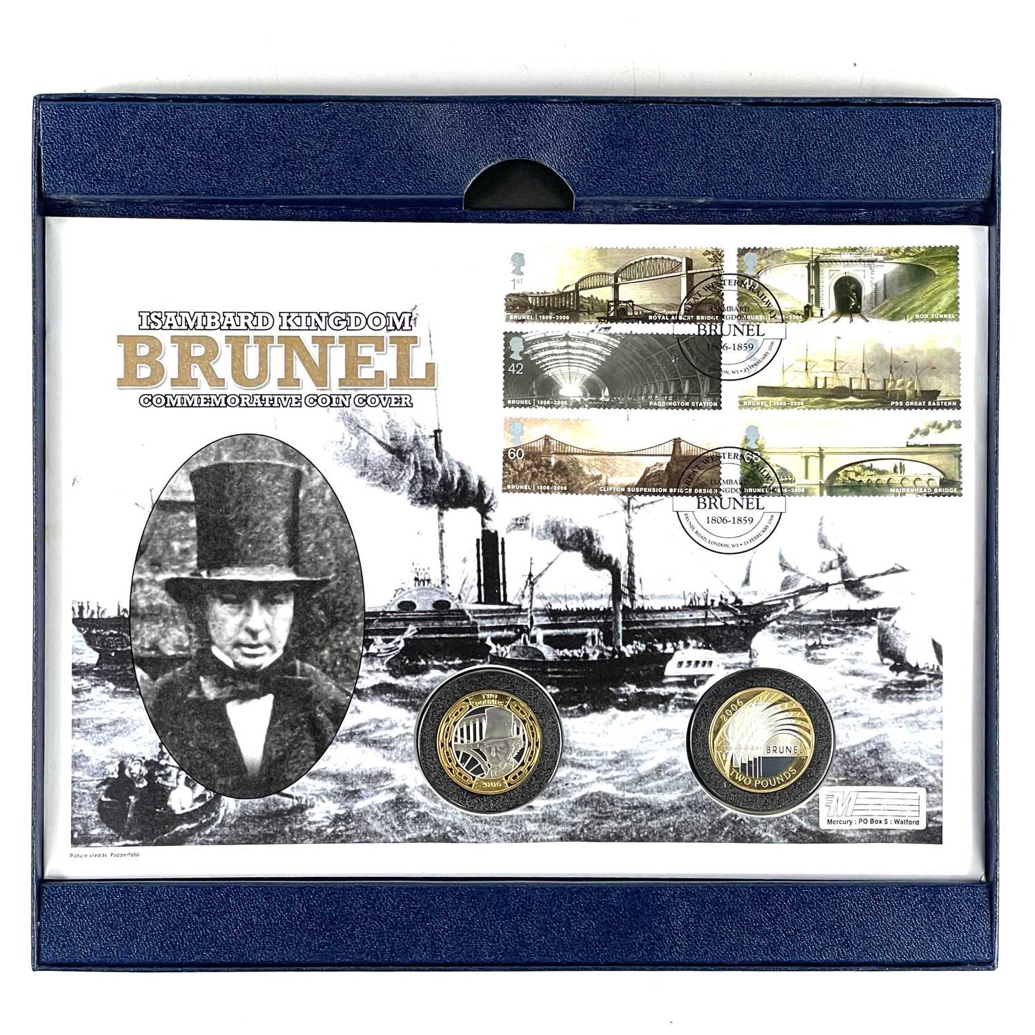 Lot 108 - Brunel Anniversary £2 double silver coin FDC