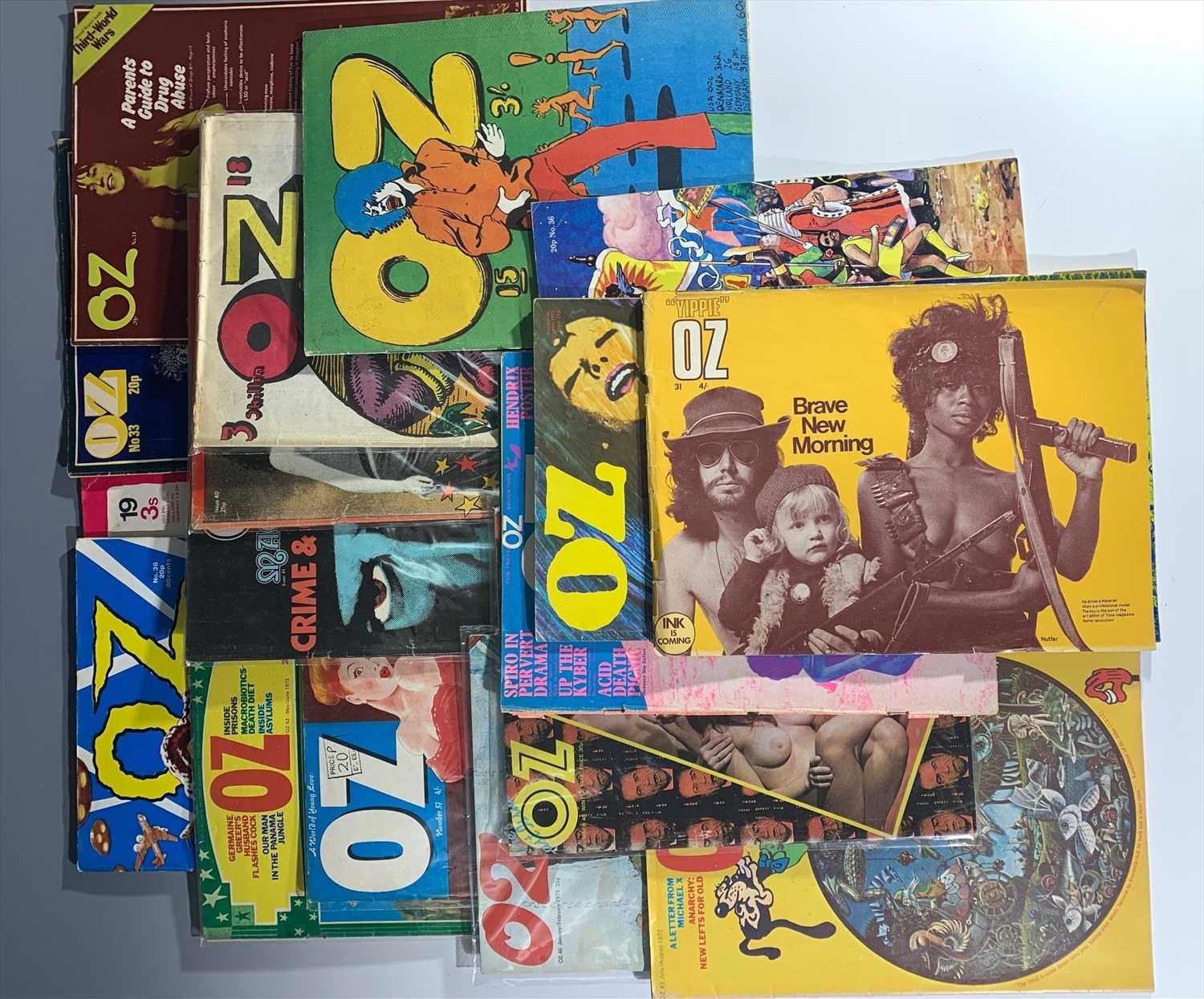 Lot 483 - Oz magazine, 17 assorted copies, late 1960s