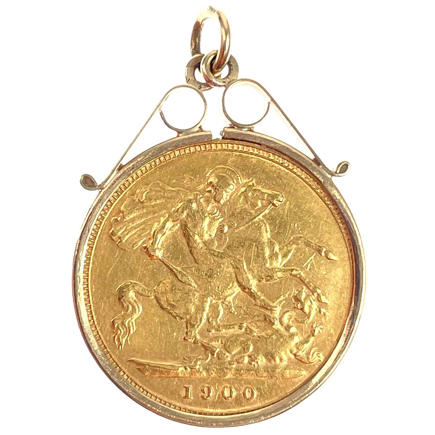Lot 458 - A Victoria 1900 half sovereign coin 9ct
