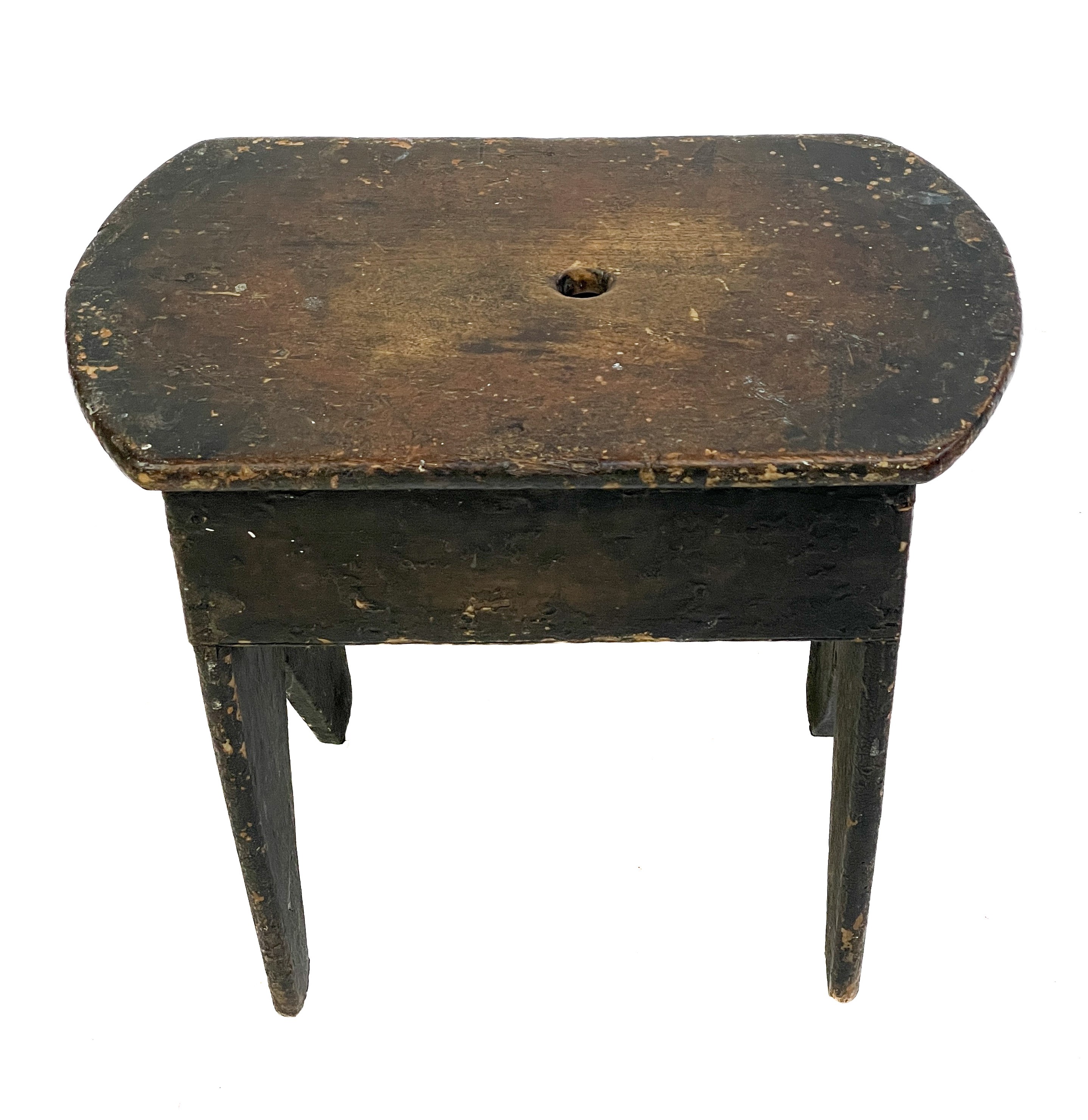 Lot 43 - A late Georgian painted pine box stool.