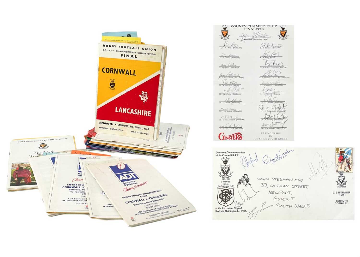 Lot 965 - Cornwall Rugby Memorabilia 1969 to 1996