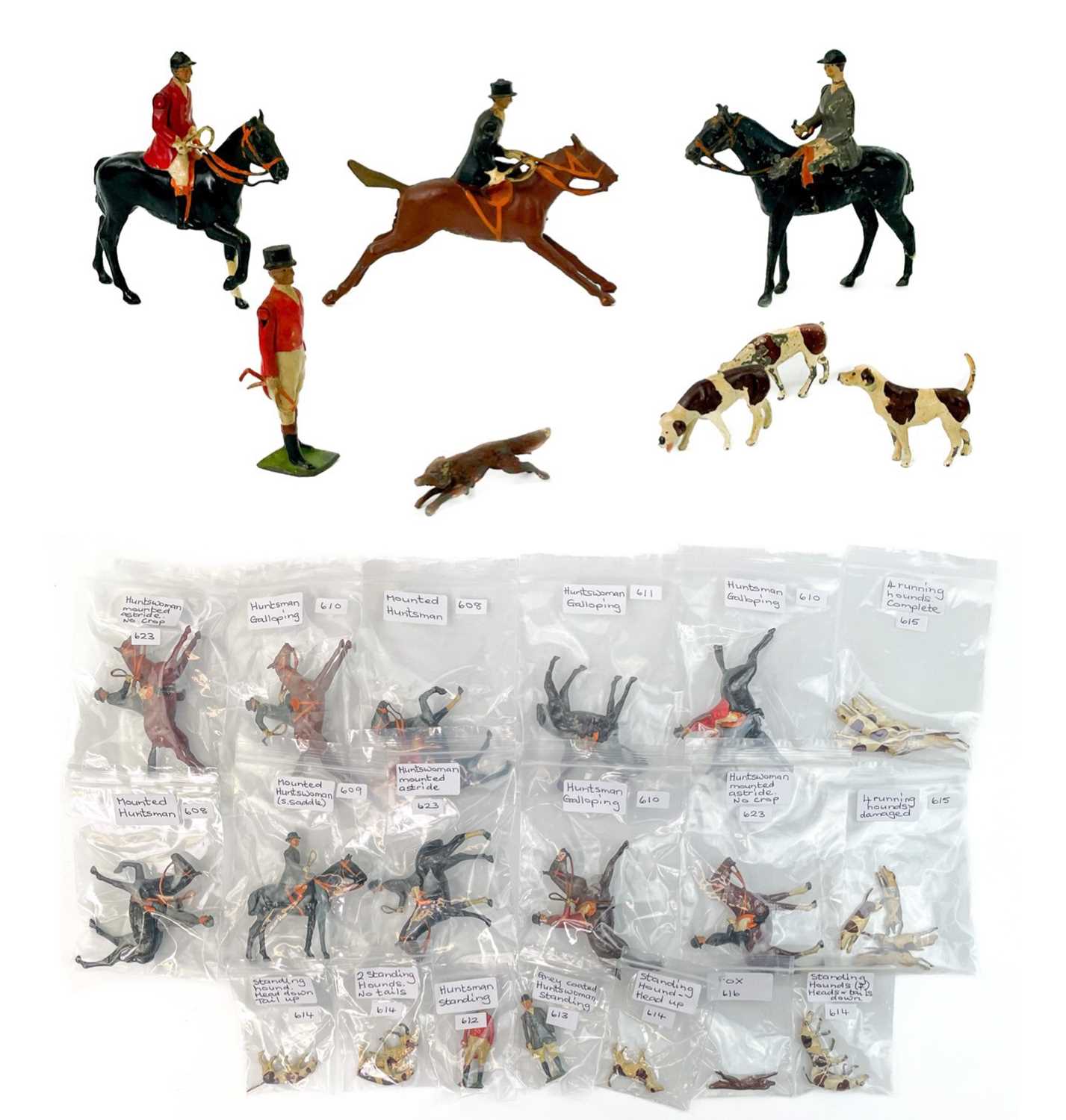 Lot 883 - Britains Hunt ten mounted figures, two on
