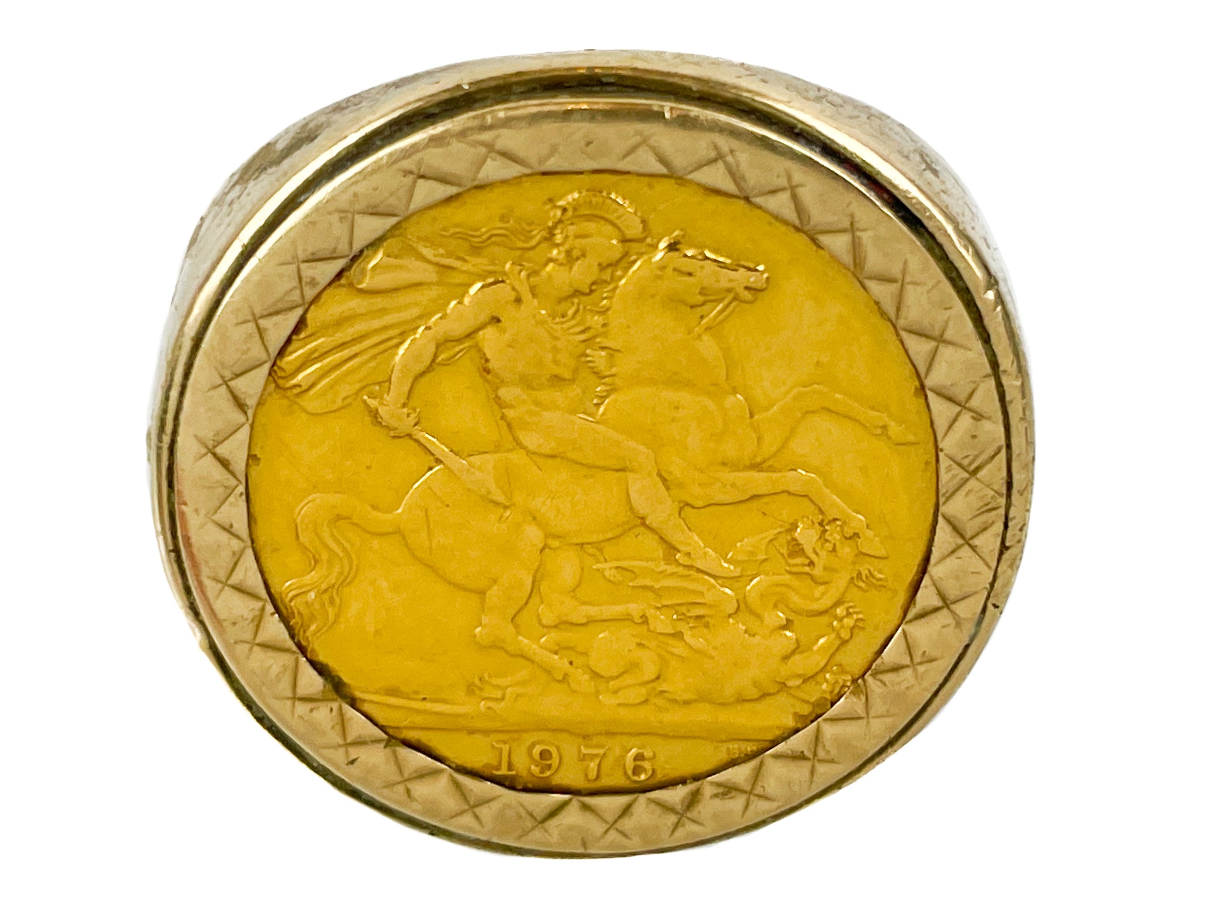 Lot 46 - A 9ct gold-mounted 1976 full sovereign coin