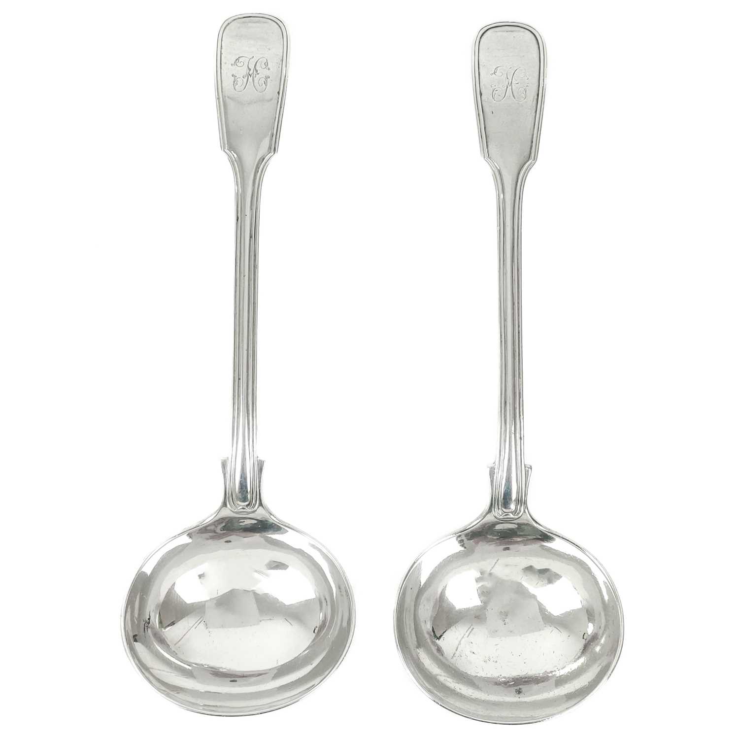 Lot 167 - A pair of Victorian silver fiddle and thread