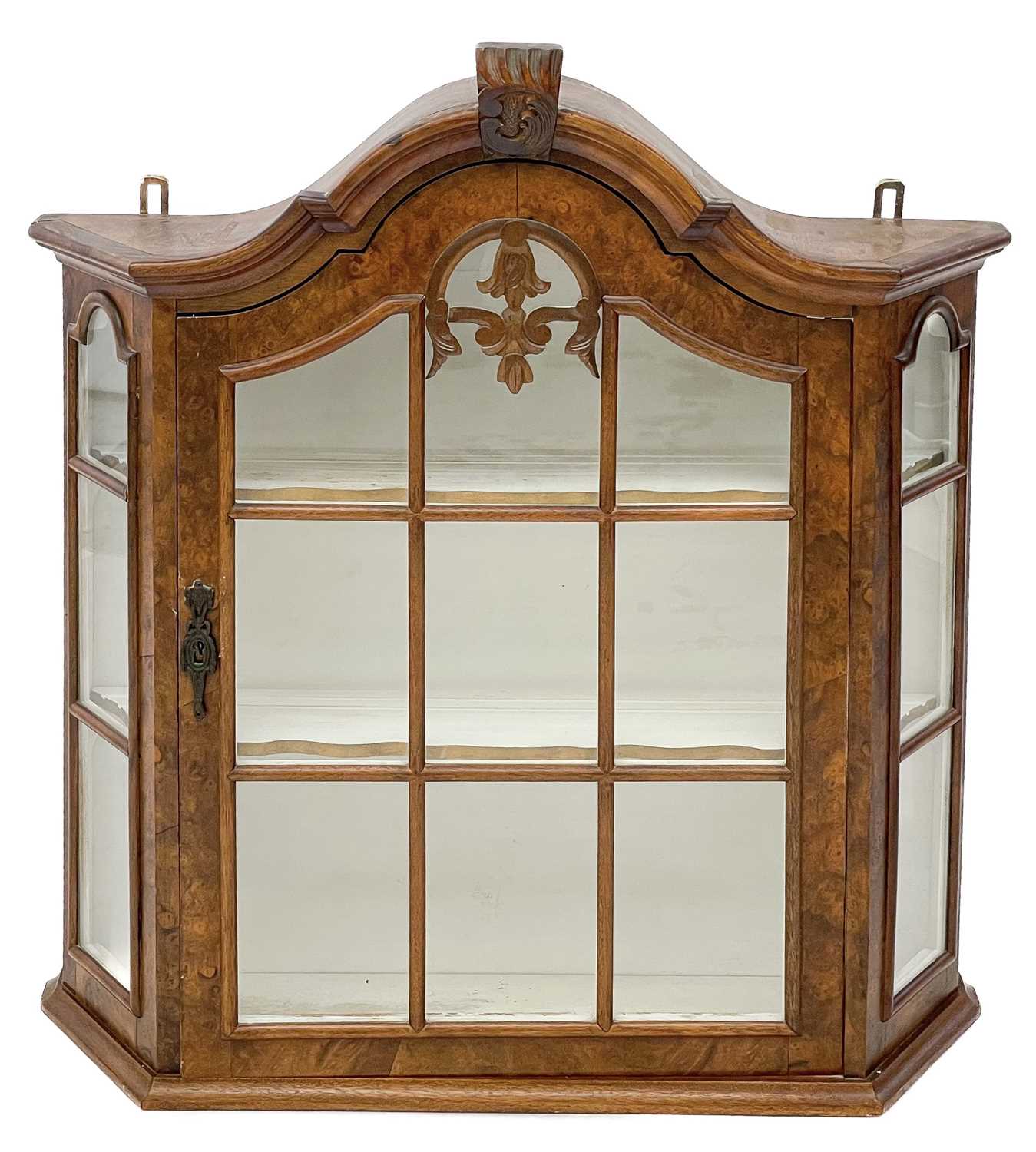 Lot 396 - A late 19th century Dutch burr walnut wall