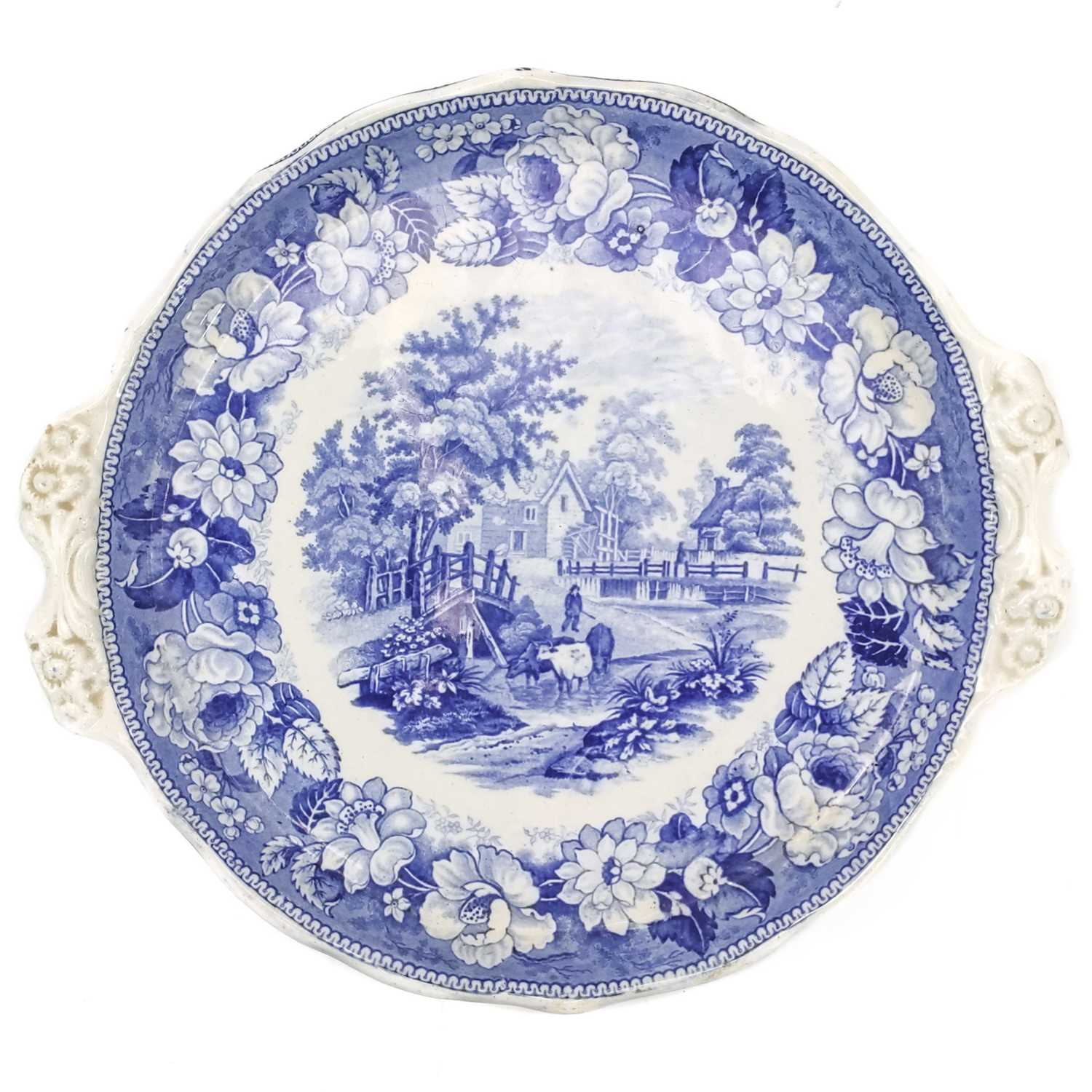 Lot 250 - A Cambrian pottery Swansea blue and white