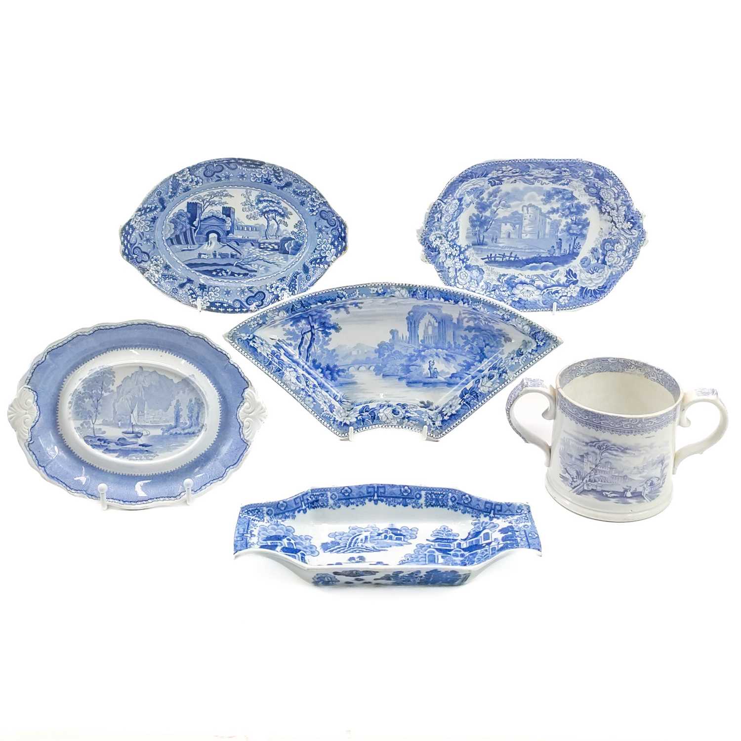 Lot 239 - A Spode blue and white Forest Landscape