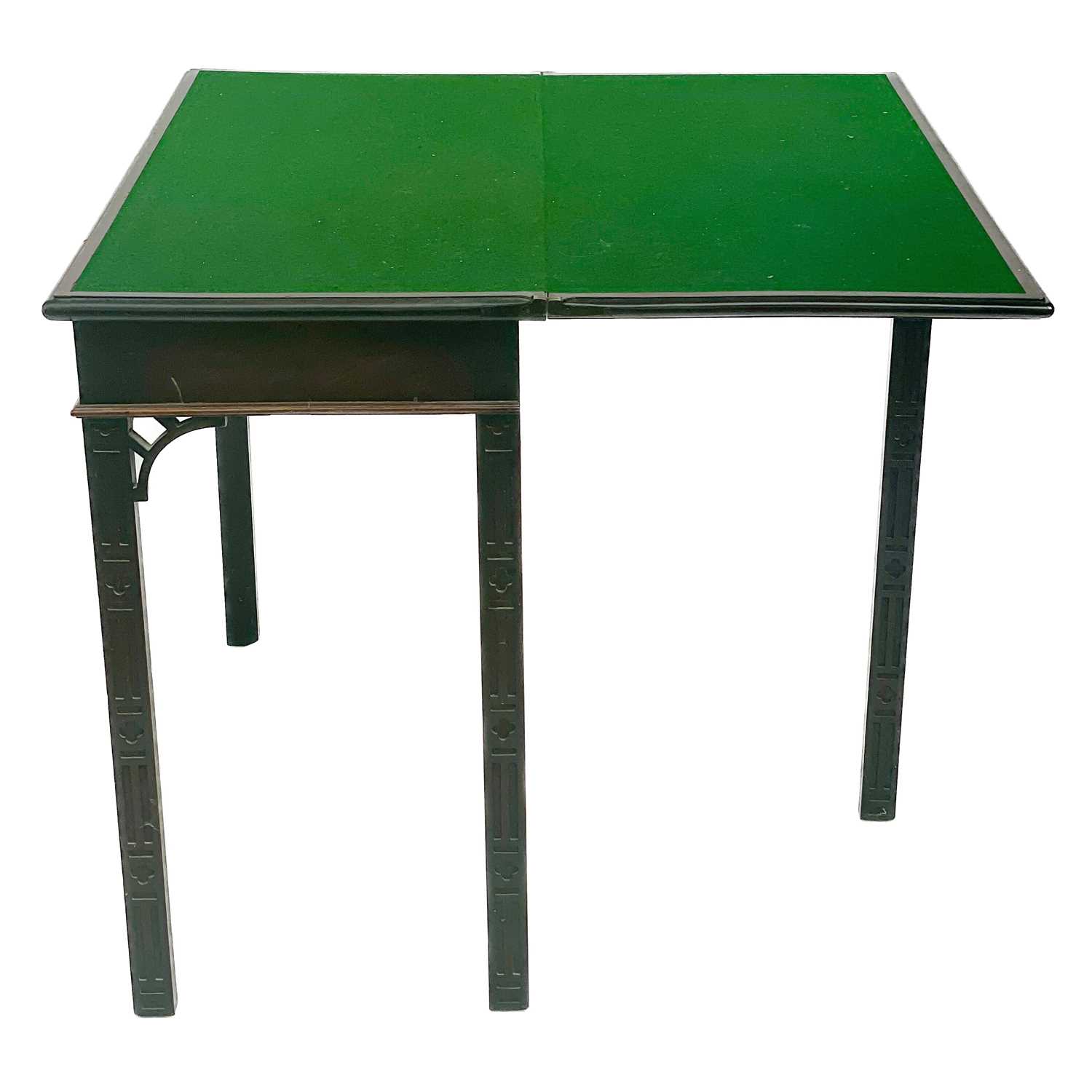 Lot 411 - A 19th century mahogany fold over card table