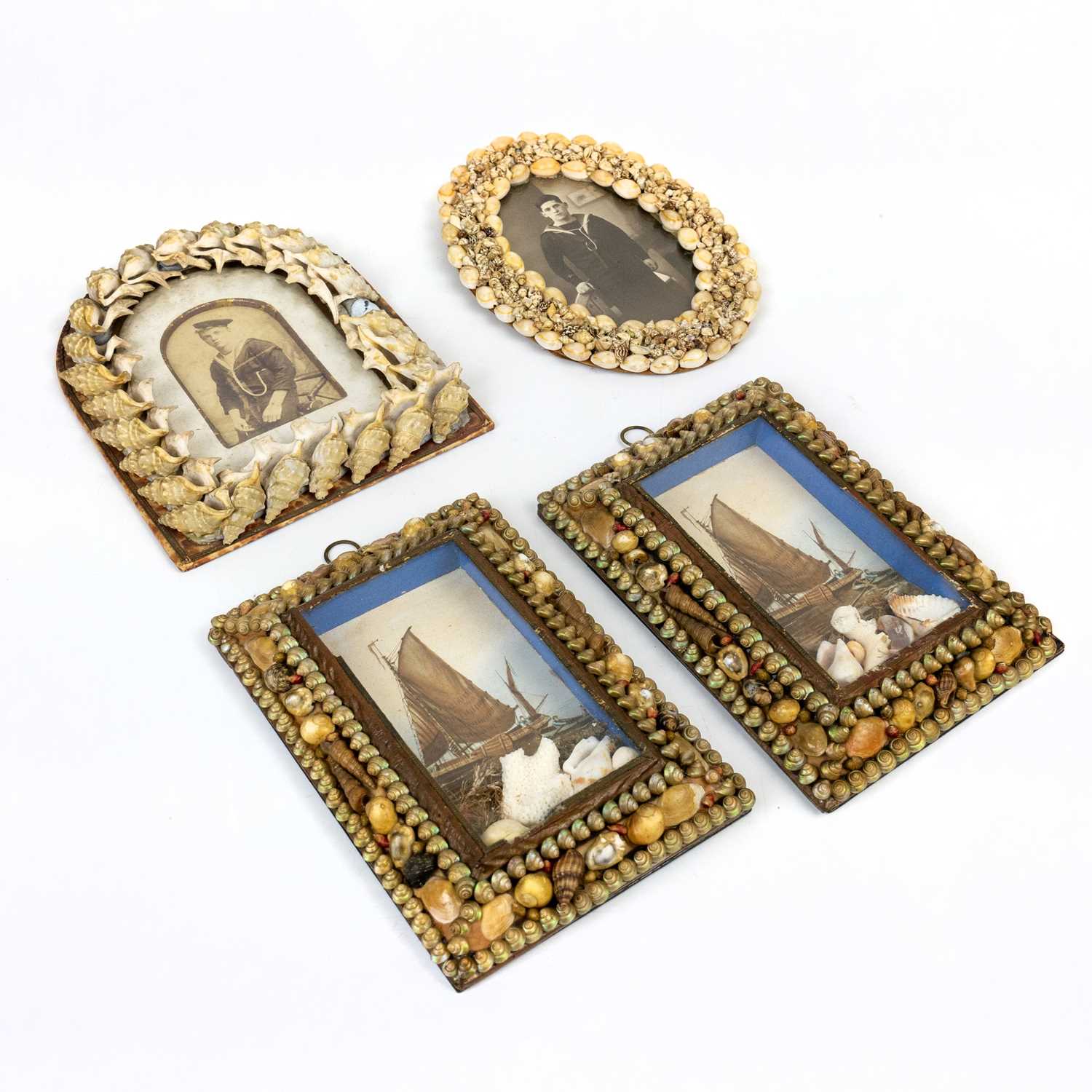 Lot 359 - A late Victorian shell mounted photograph