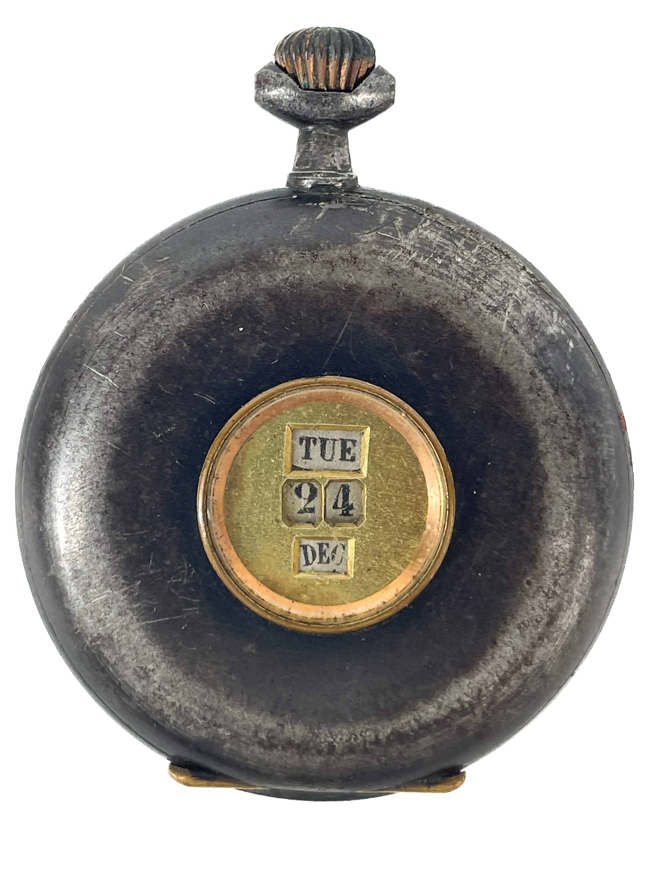 Lot 44 - An unusual gunmetal-cased double-dial