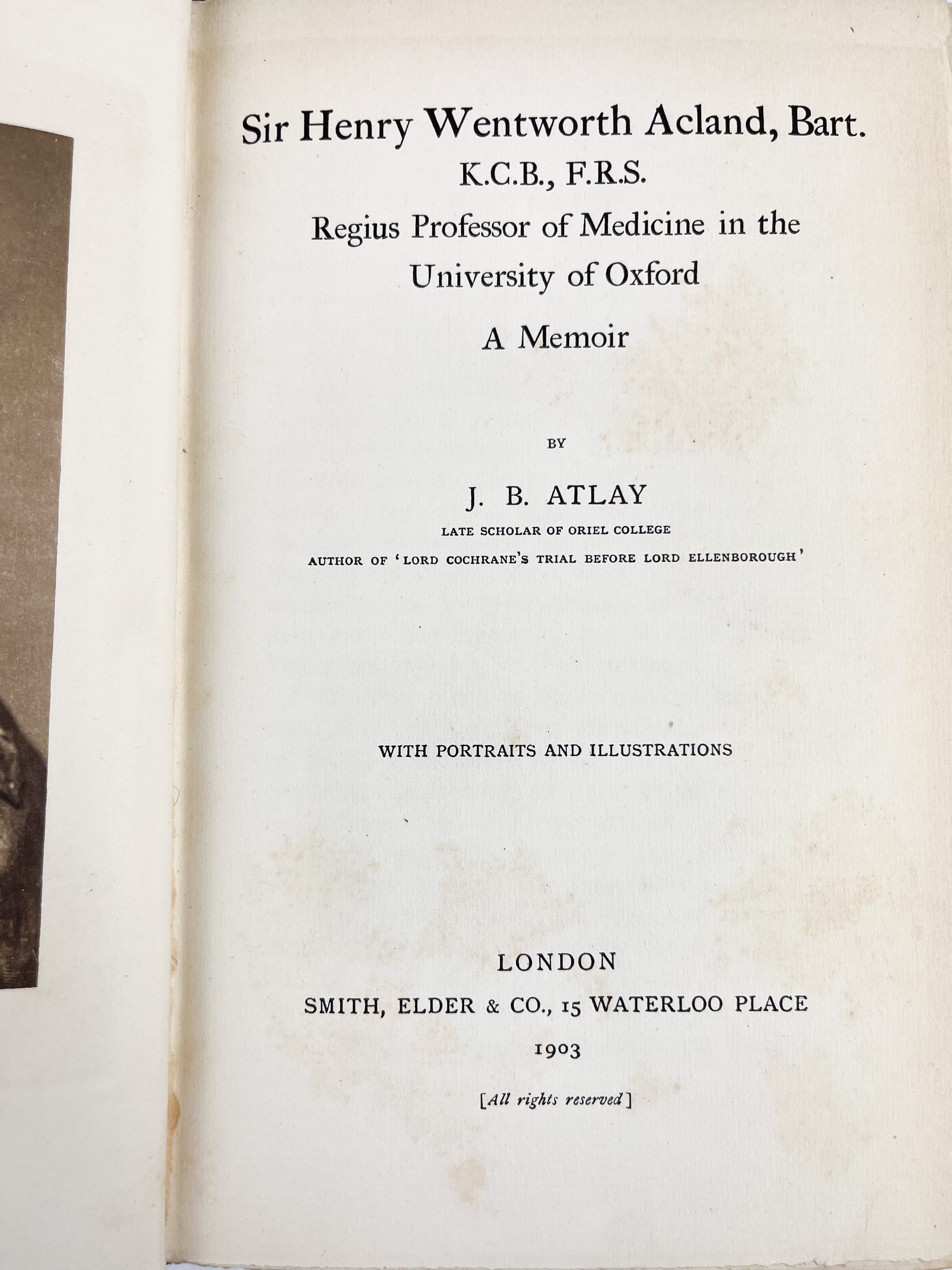Lot 348 - Sir Henry Wentworth Acland (1815-1900)