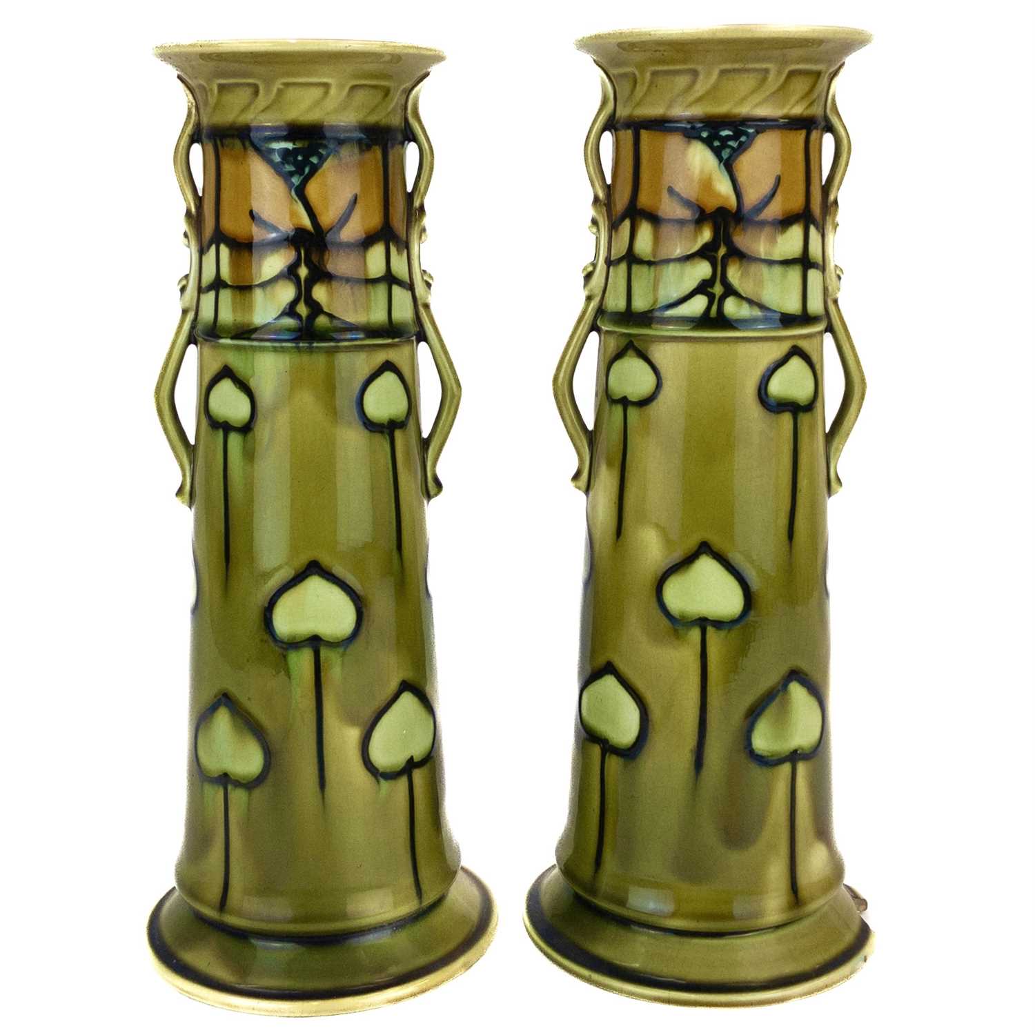 Lot 468 - A pair of Minton Secessionist vases.