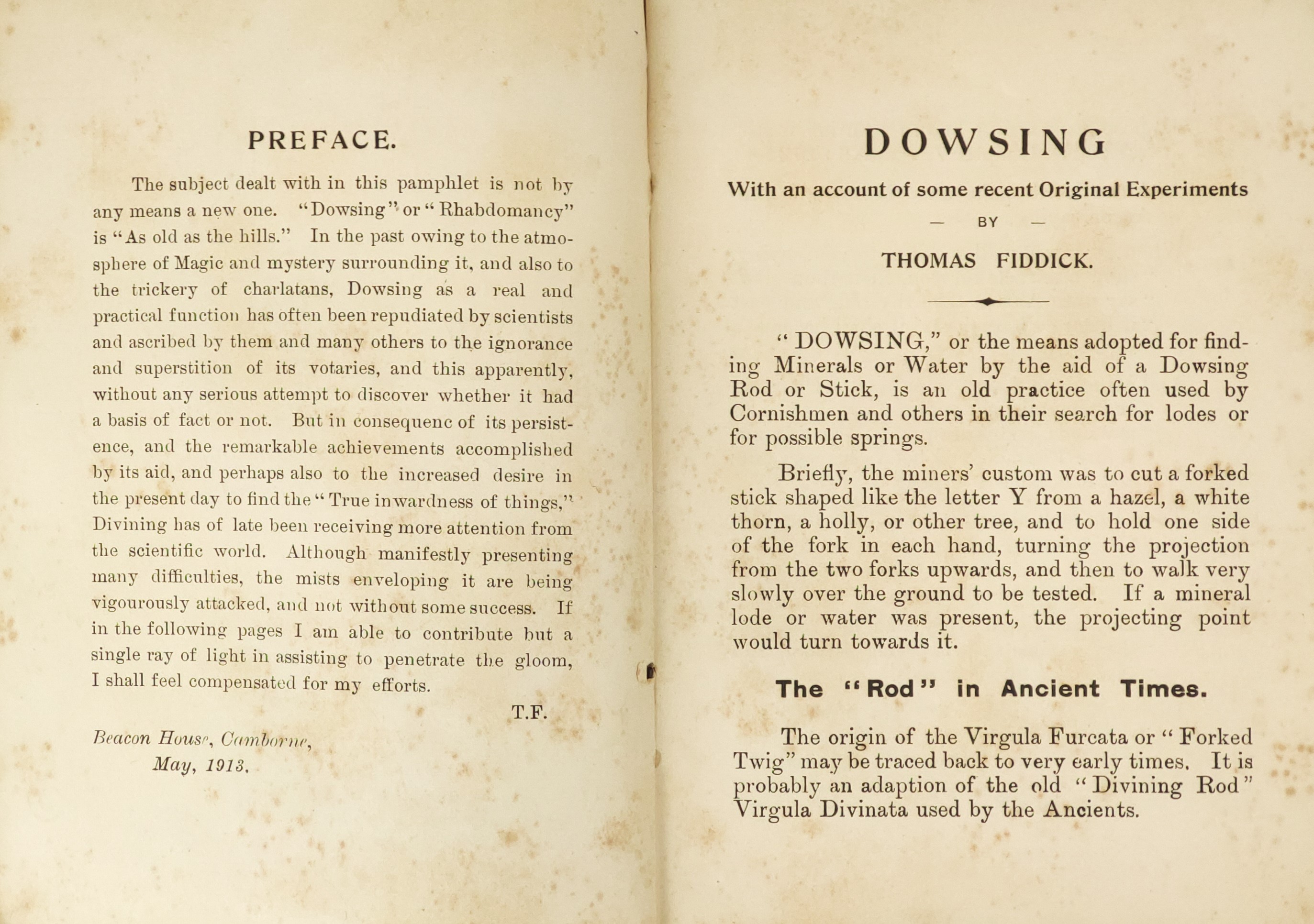 Lot 3 - (Mining and Dowsing) FIDDICK, Thomas.