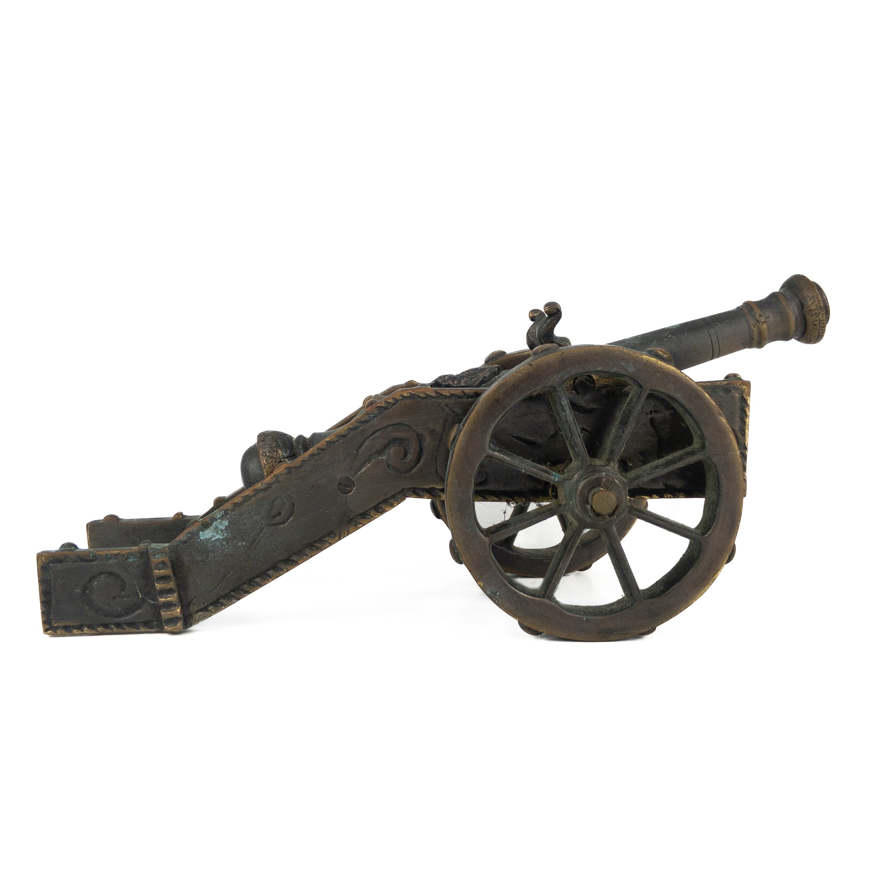 Lot 136 - A bronze table cannon cast in the 17th