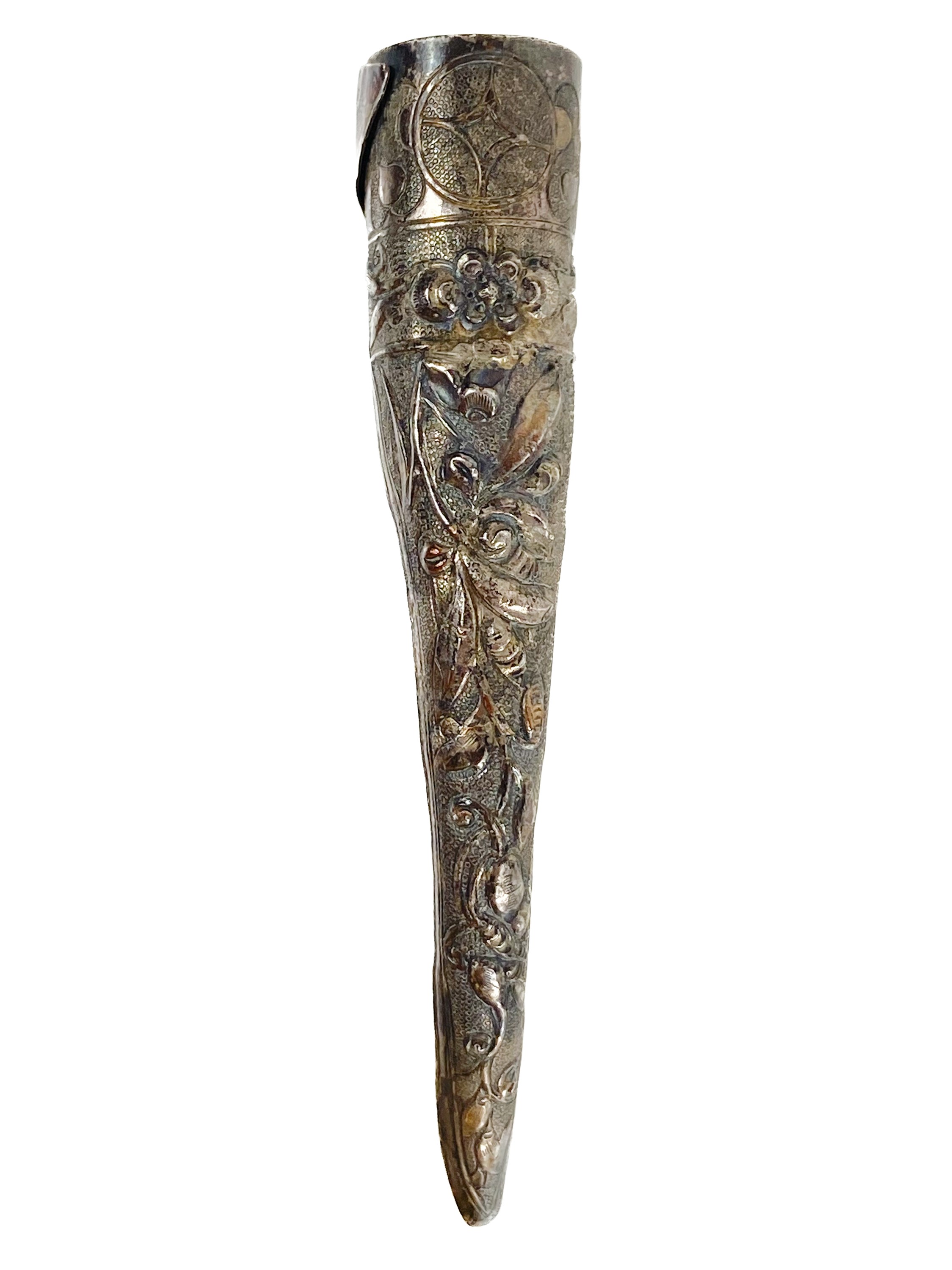 Lot 1087 - A pair of Chinese silver finger nail guards.