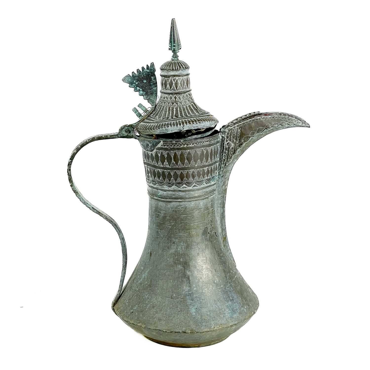 Lot 124 - An enormous tinned copper dallah pot, Saudi