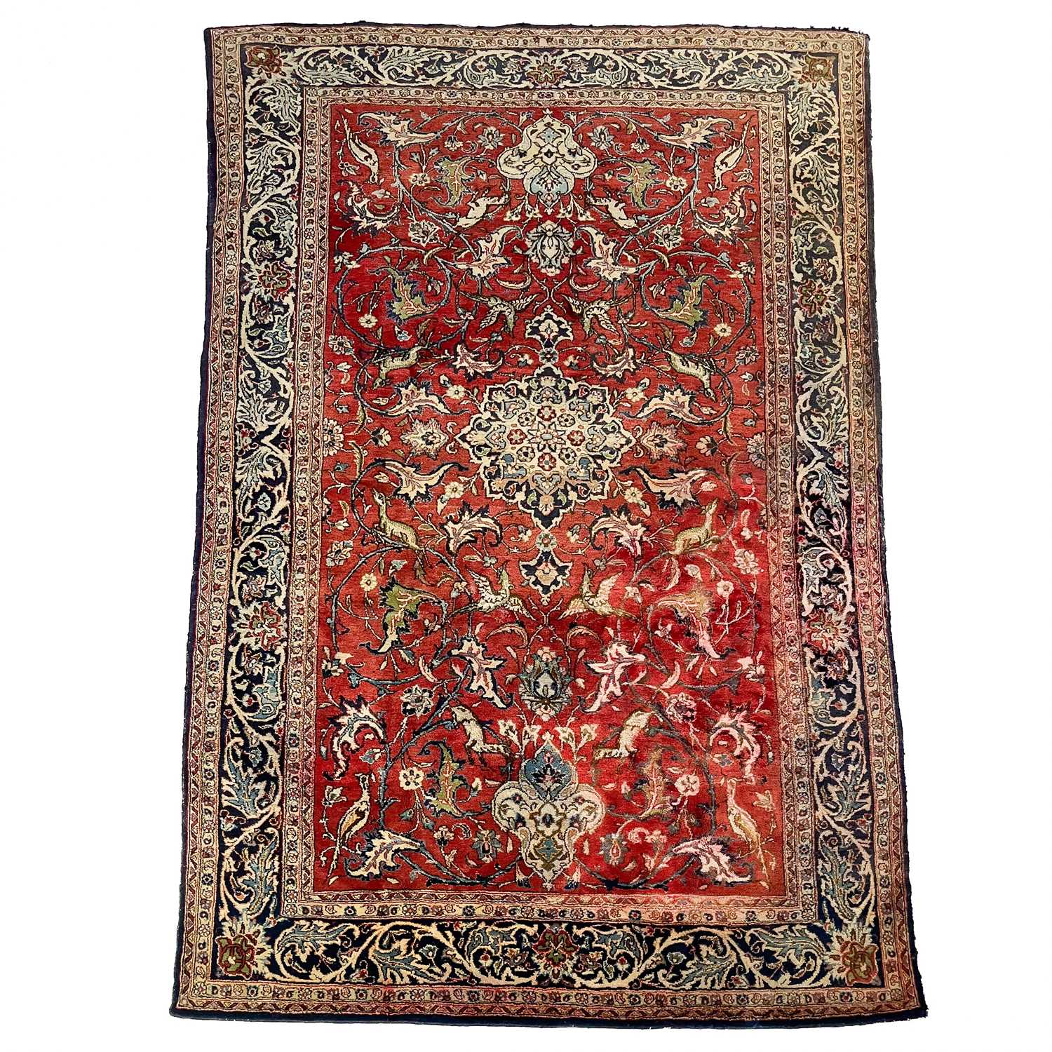 Lot 394 - A Ghom rug, Persia, circa 1930-1940's.