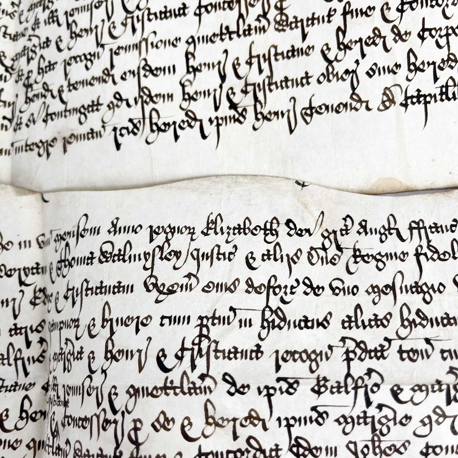 Lot 231 - Two rare Elizabethan Indentures.
