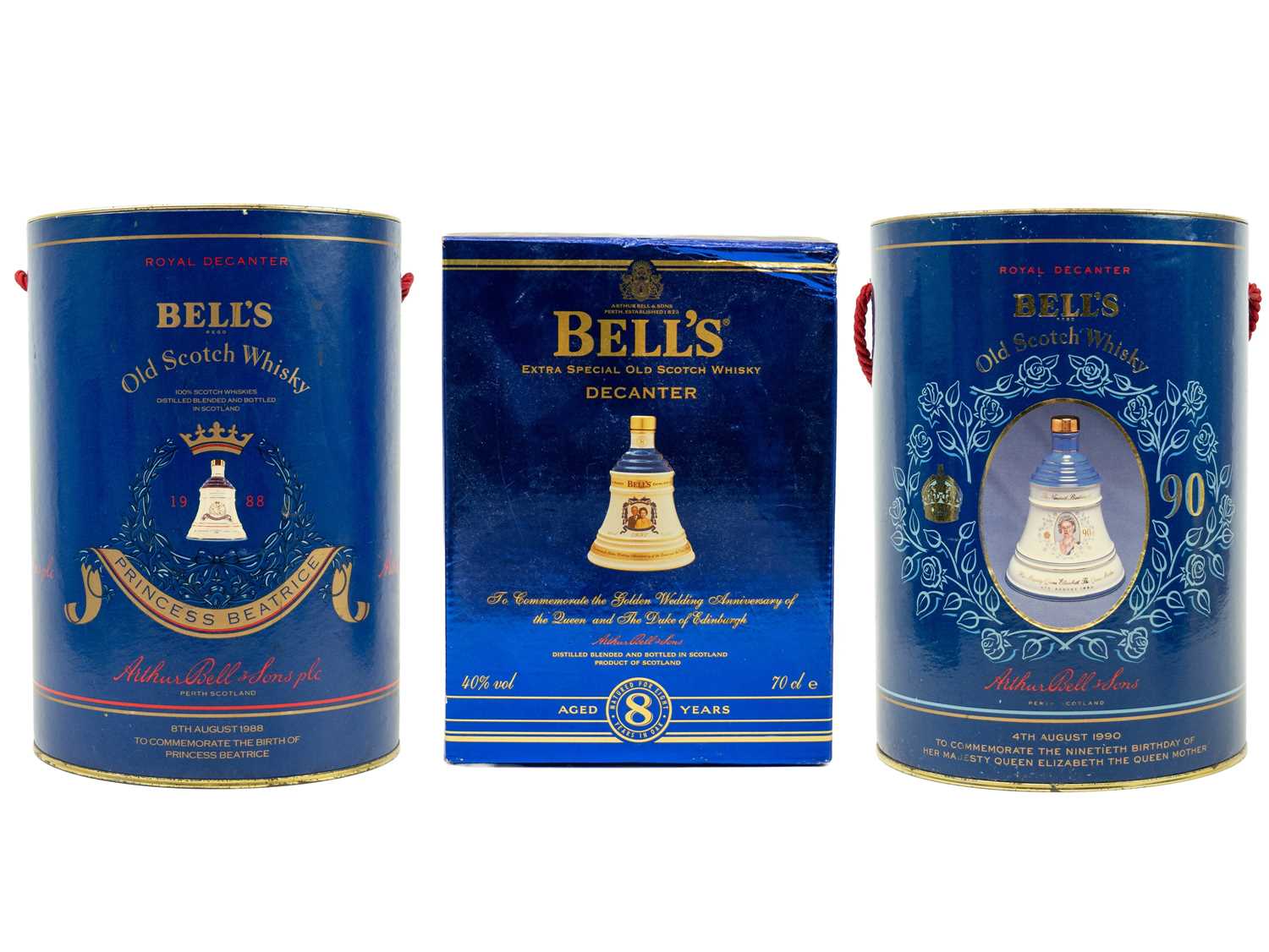 Lot 350 - Three Commemorative Royal decanters of