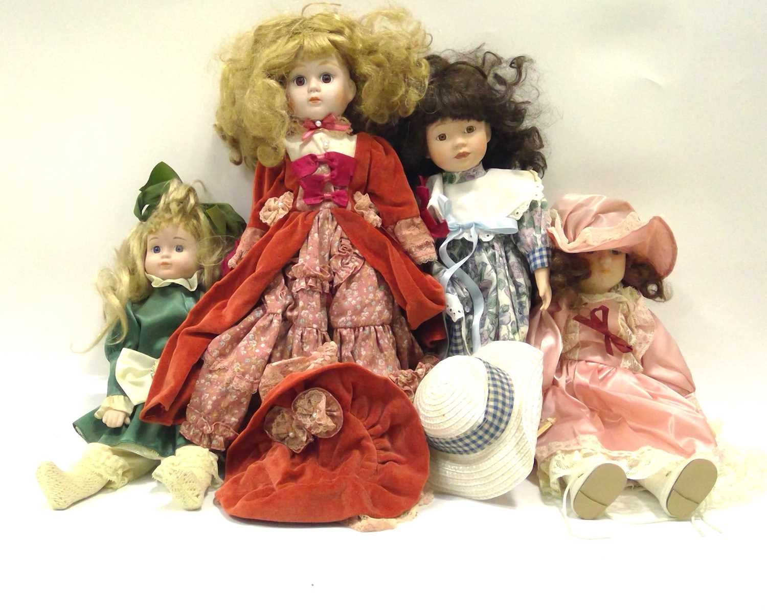 Lot 172 - Four modern collectable dolls the tallest