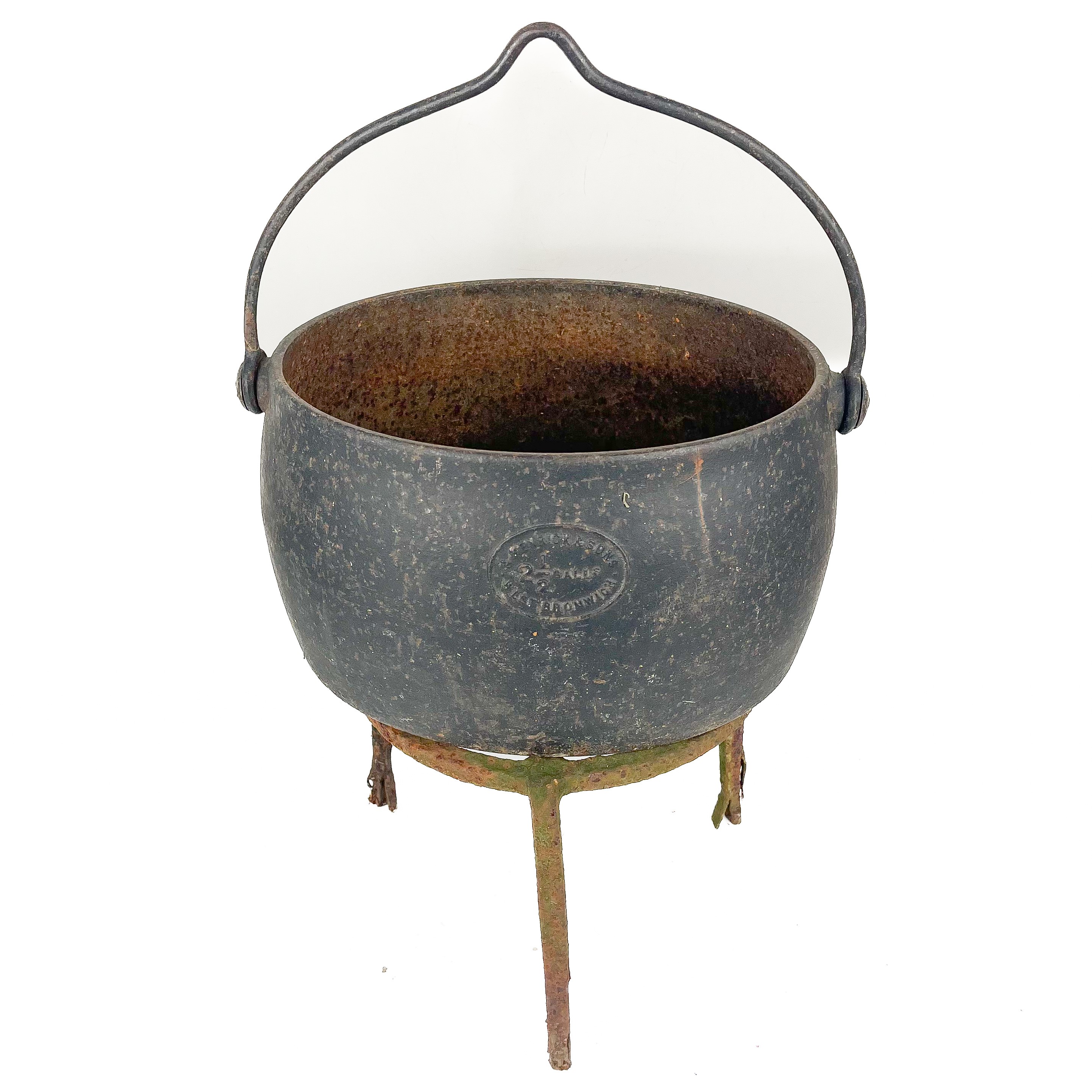 Lot 137 - A circular cast iron cauldron.