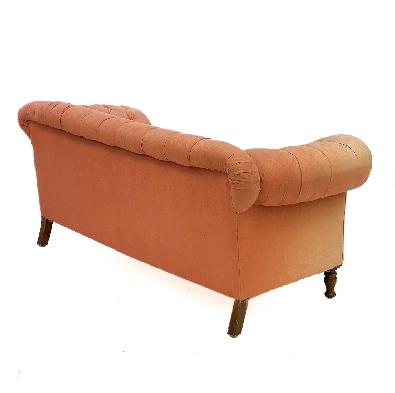 Lot 616 - A late Victorian button back drop end settee.