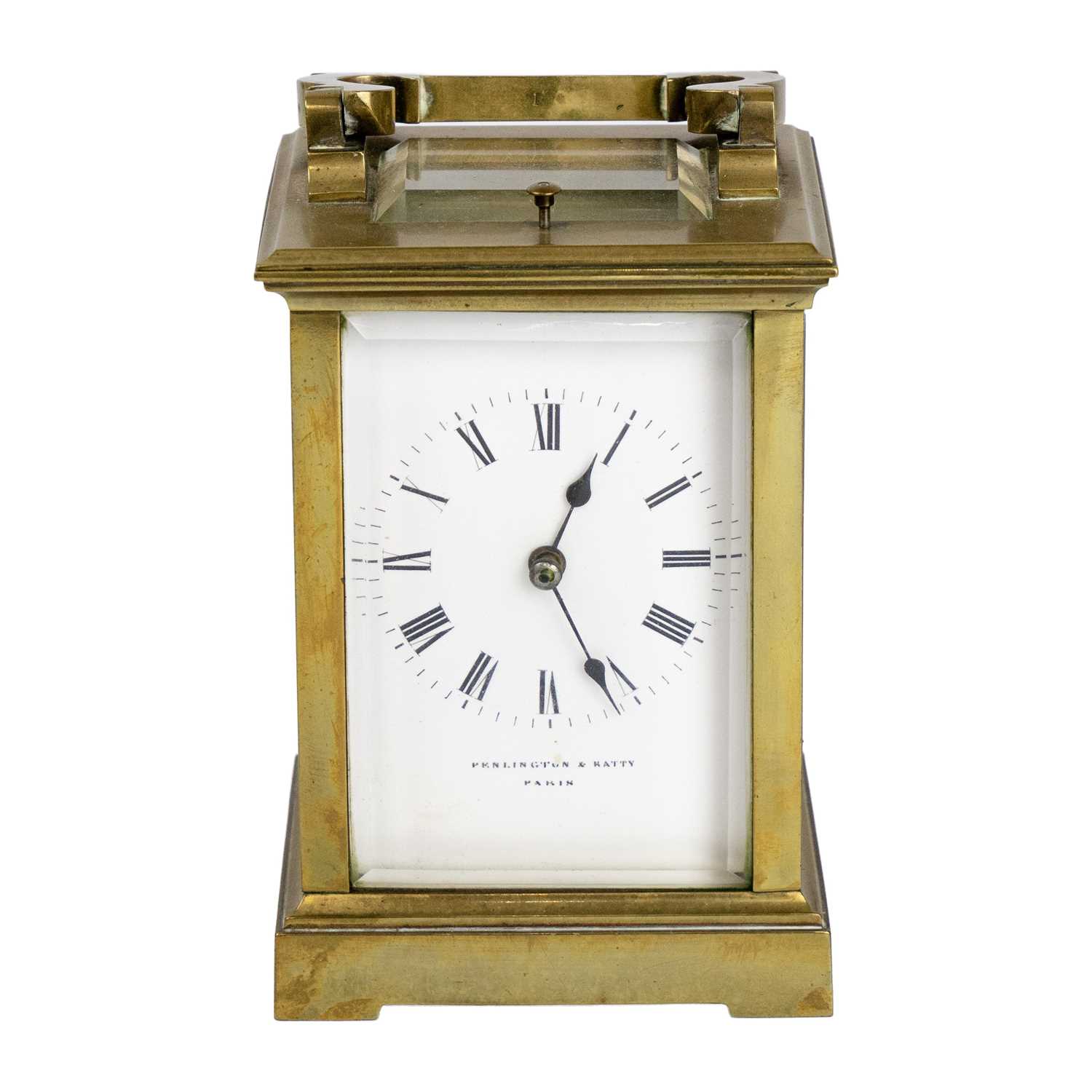 Lot 371 - A French repeating brass cased carriage