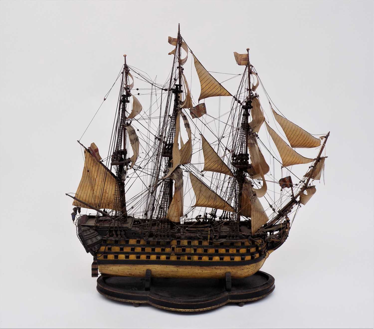 Lot 261 - An early 20th century model of H M S Victory,