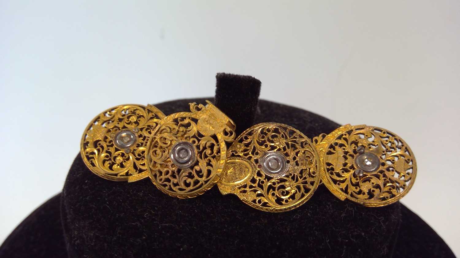 Lot 51 - Four Georgian pocket watch buttons for parts,