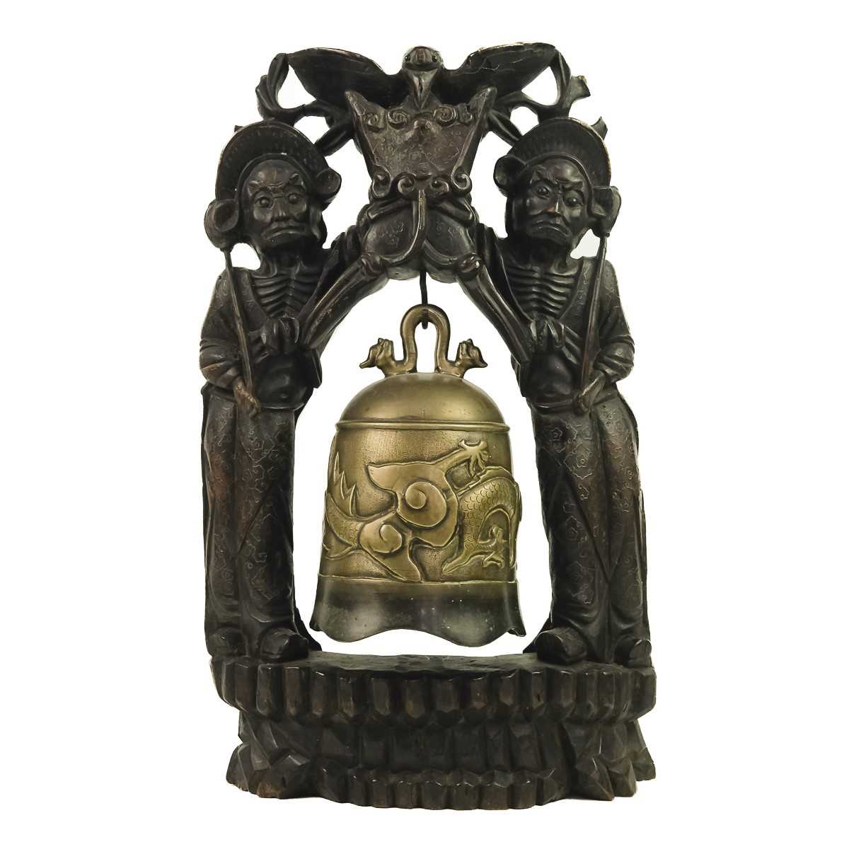 Lot 126 - A Chinese bronze temple bell, Qing Dynasty,