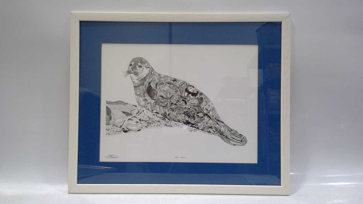 Lot 200 - Jon Tremaine 'The Seal' print, 57cm x 47cm
