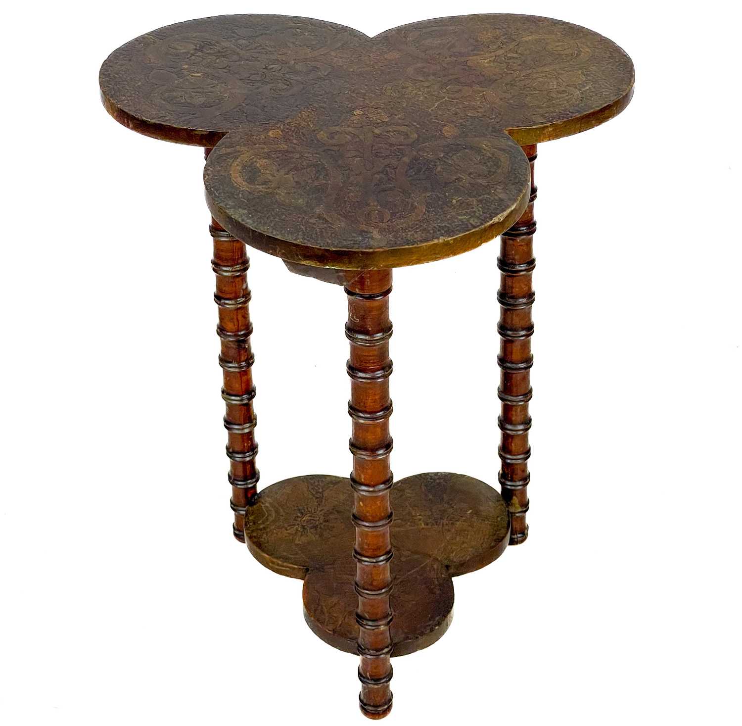 Lot 44 - An early 20th century two tier trefoil poker