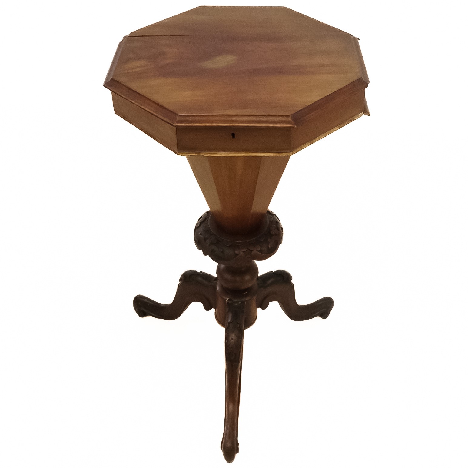 Lot 61 - A Victorian mahogany octagonal work table.