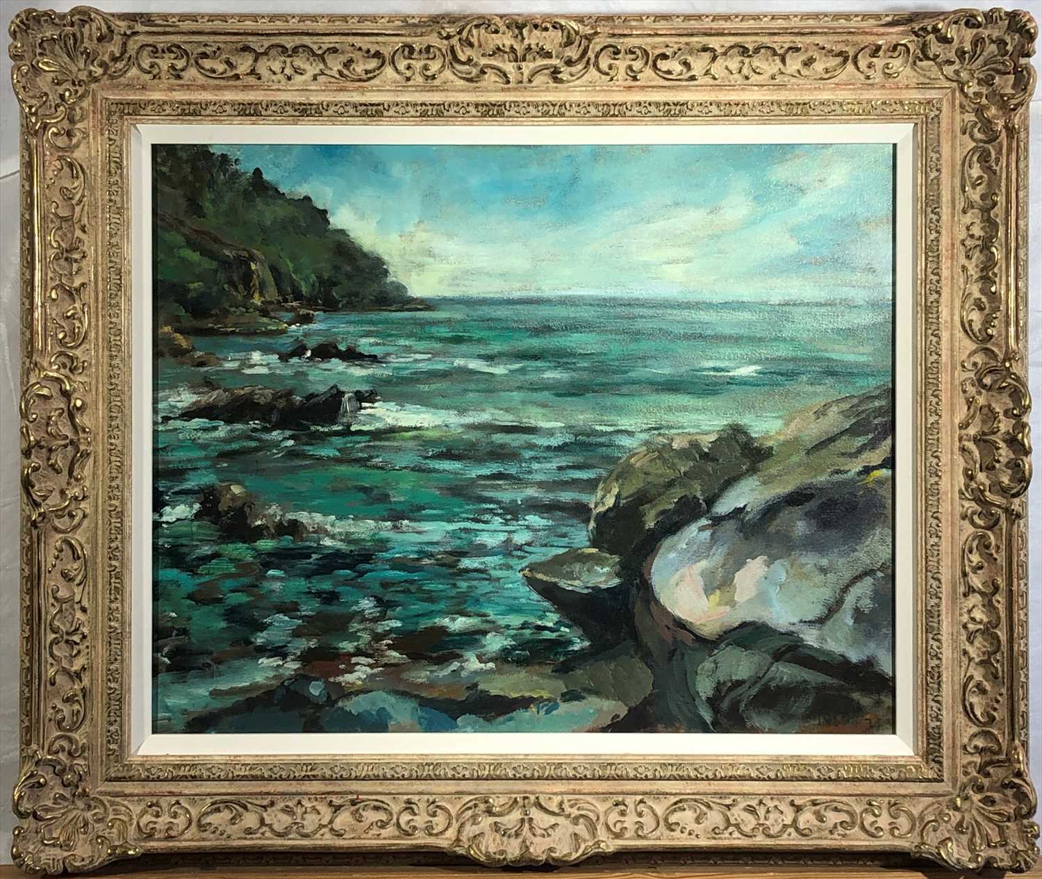 Lot 582 - Chris INSOLL (b.1956) Pradoe Cove Oil on