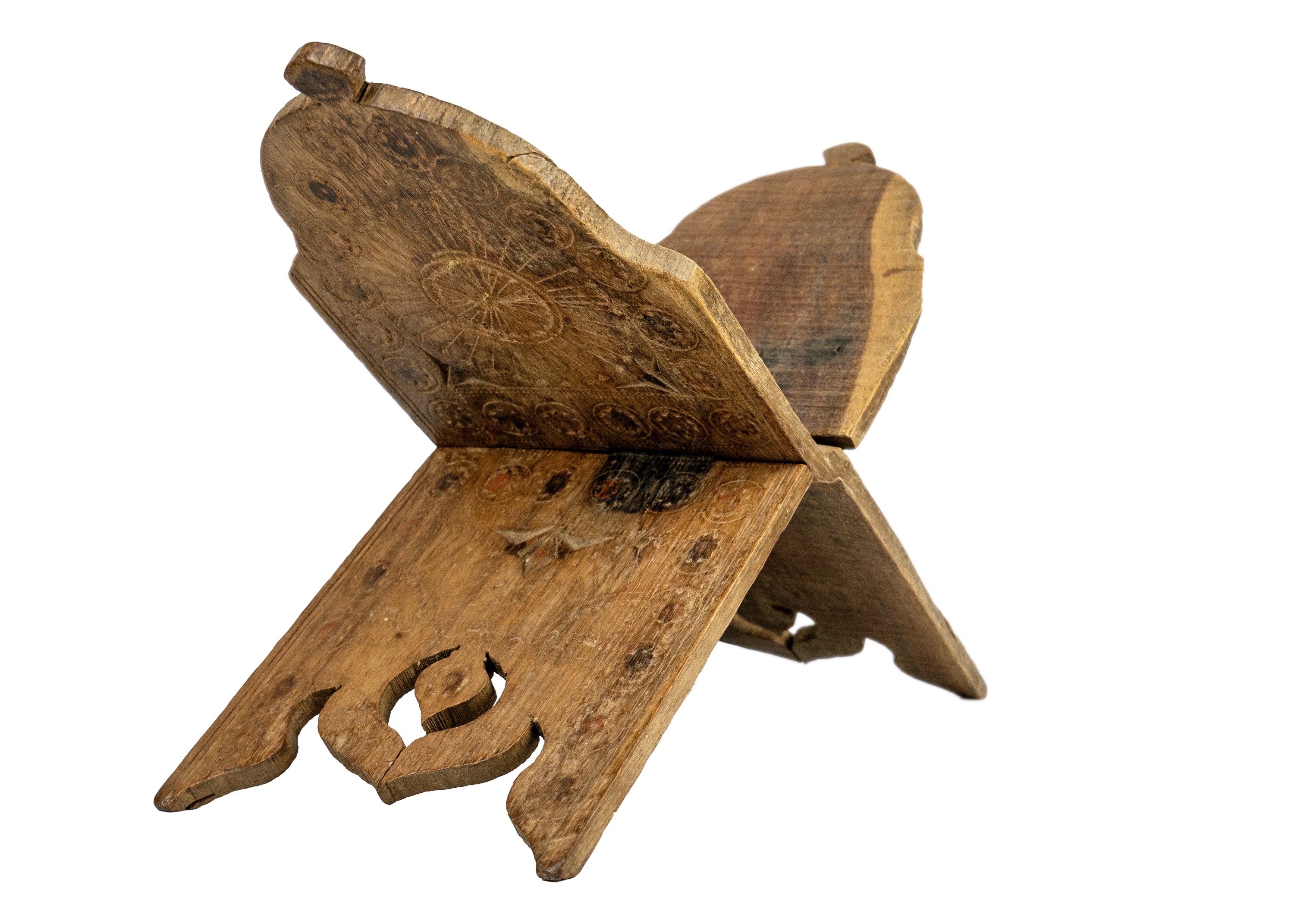 Lot 33 - An Islamic carved wood Koran stand, late 19th