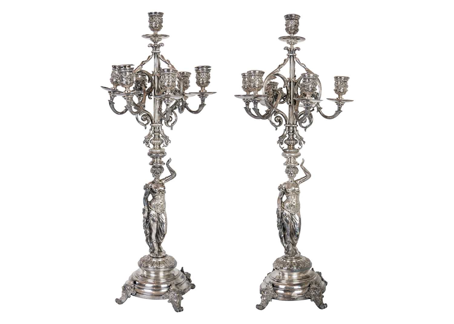 Lot 265 - An impressive pair of 19th century silver