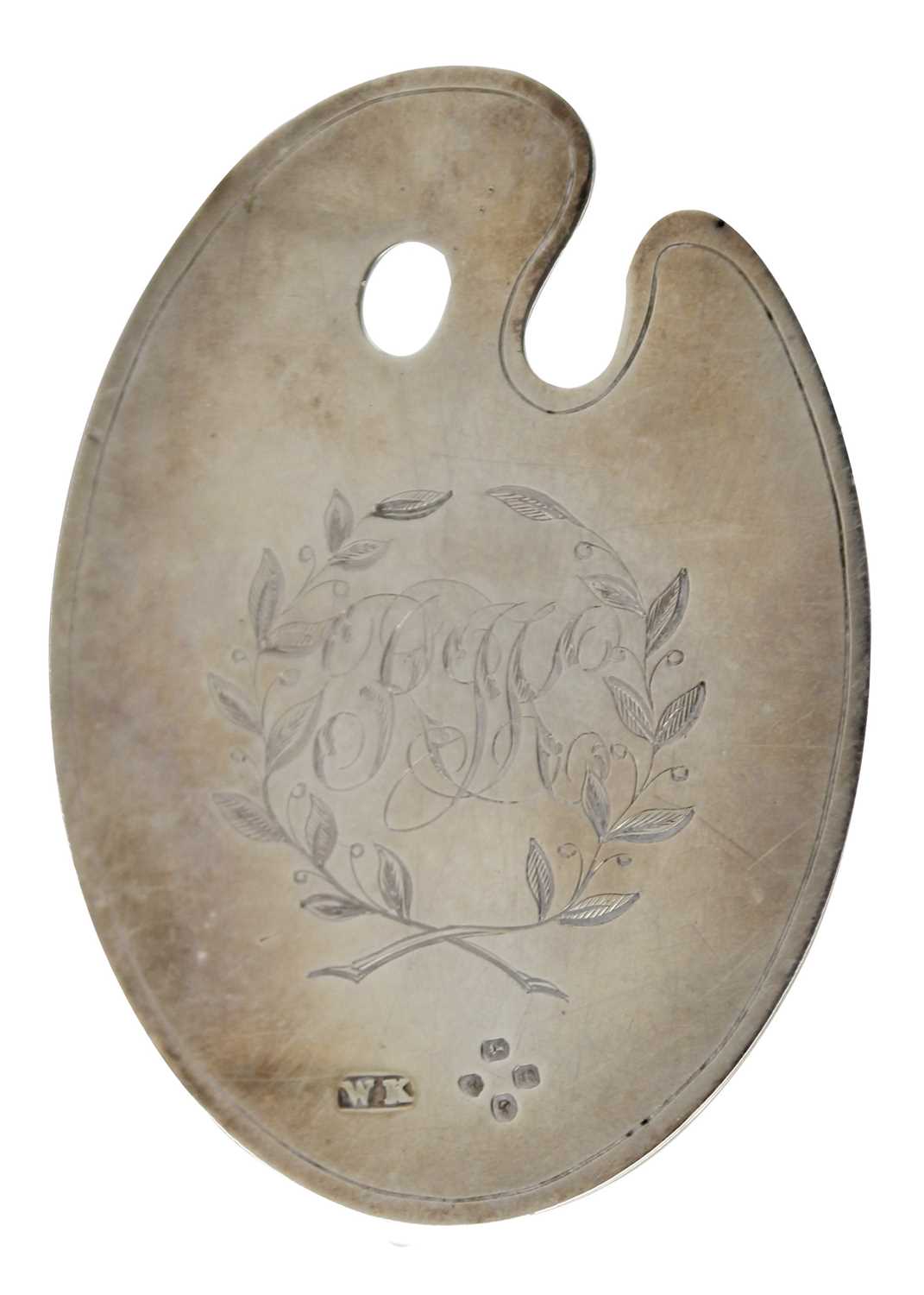 Lot 266 - A Victorian silver artist's palette shaped